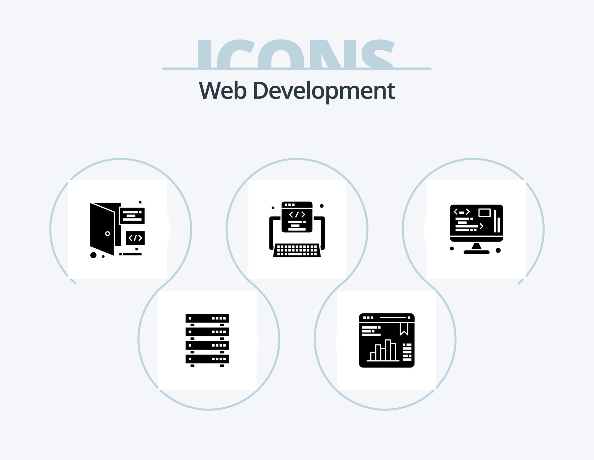 Web Development Glyph Icon Pack 5 Icon Design. data. program. web stats ... Web Development Glyph Icon Pack 5 Icon Design. data. program. web stats ...
