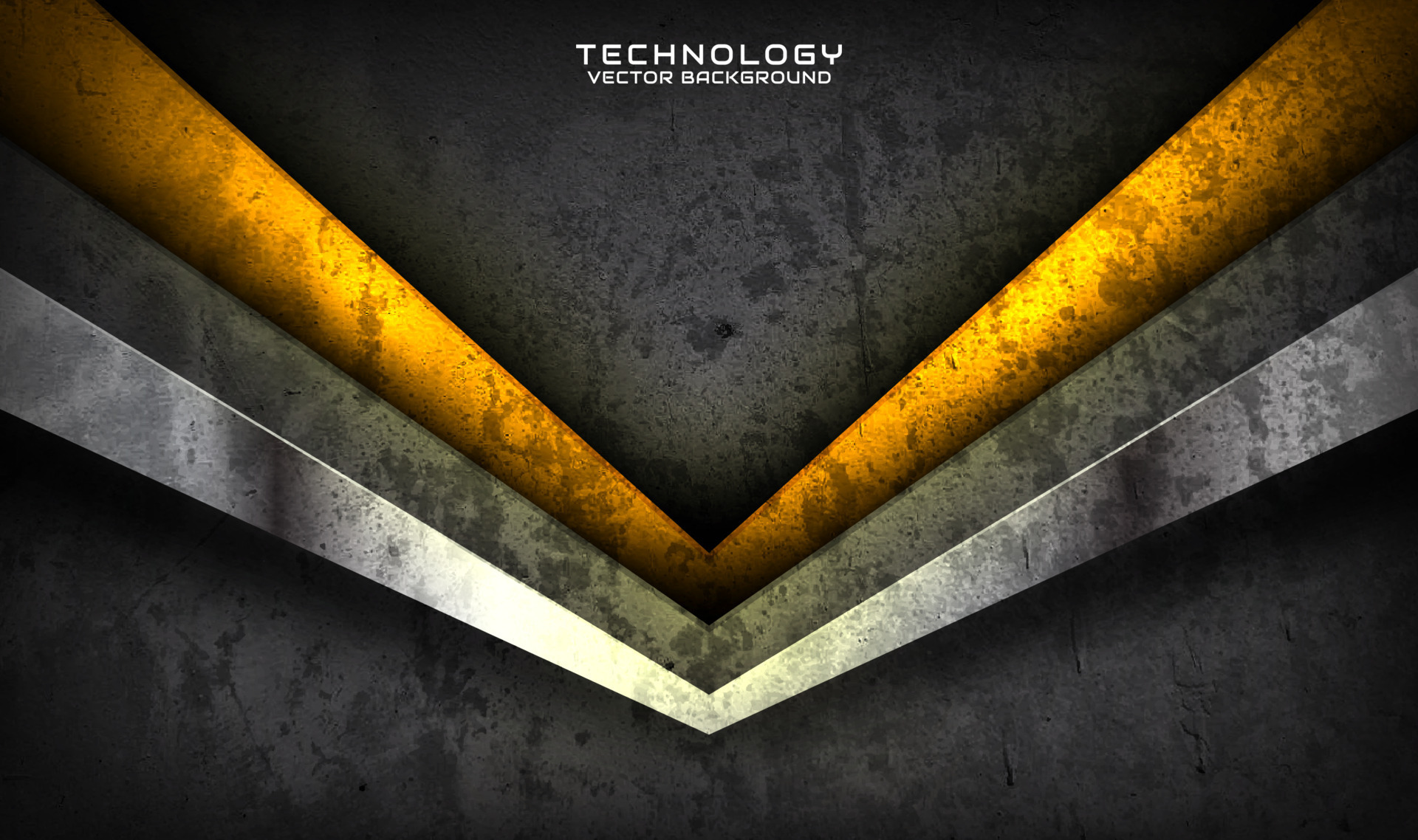 3d Gray Rough Grunge Techno Abstract Background Overlap Layer On Dark Space With Sparkle Yellow