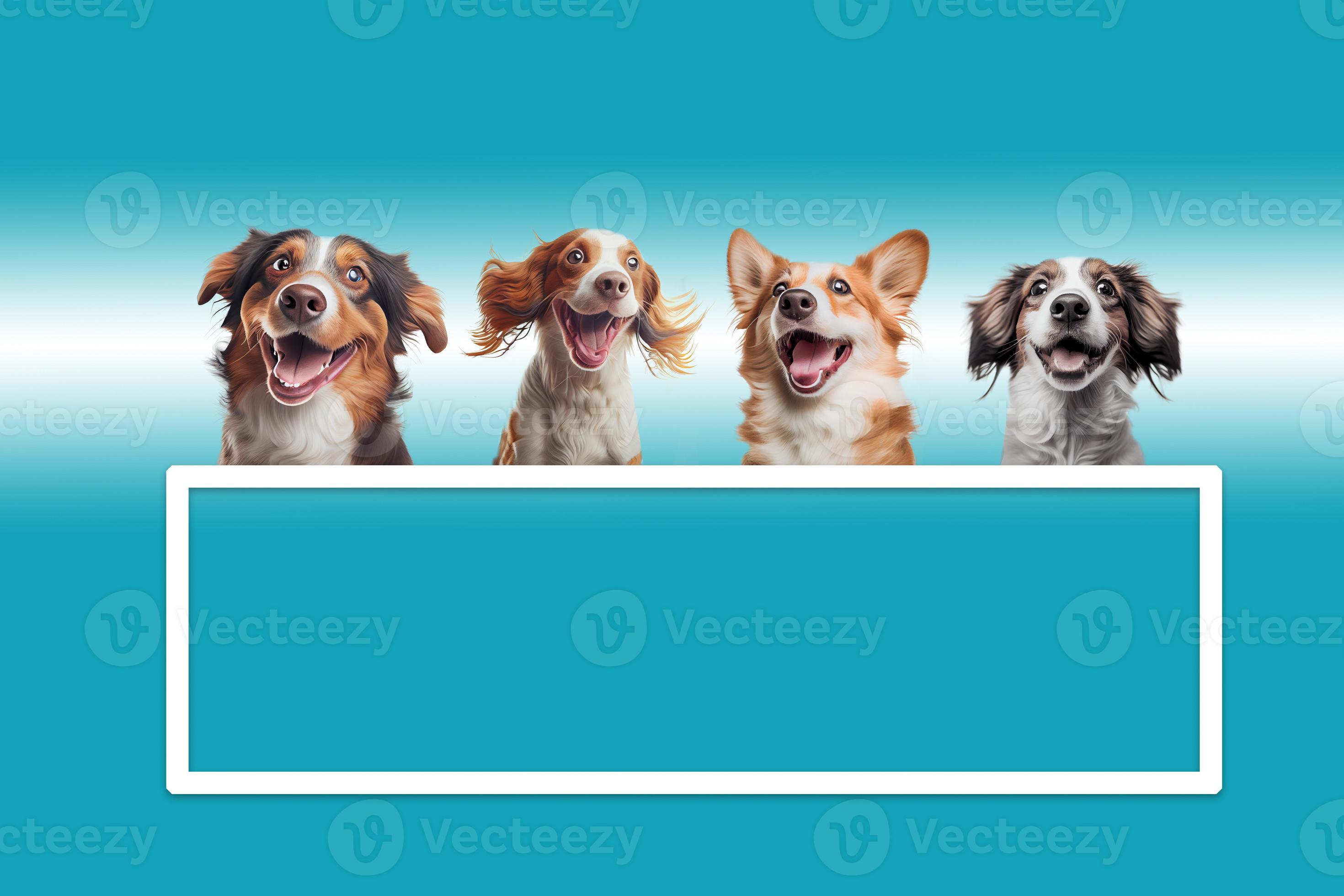 A happy smiling dog with a frame for content. created by AI 19464425 ...