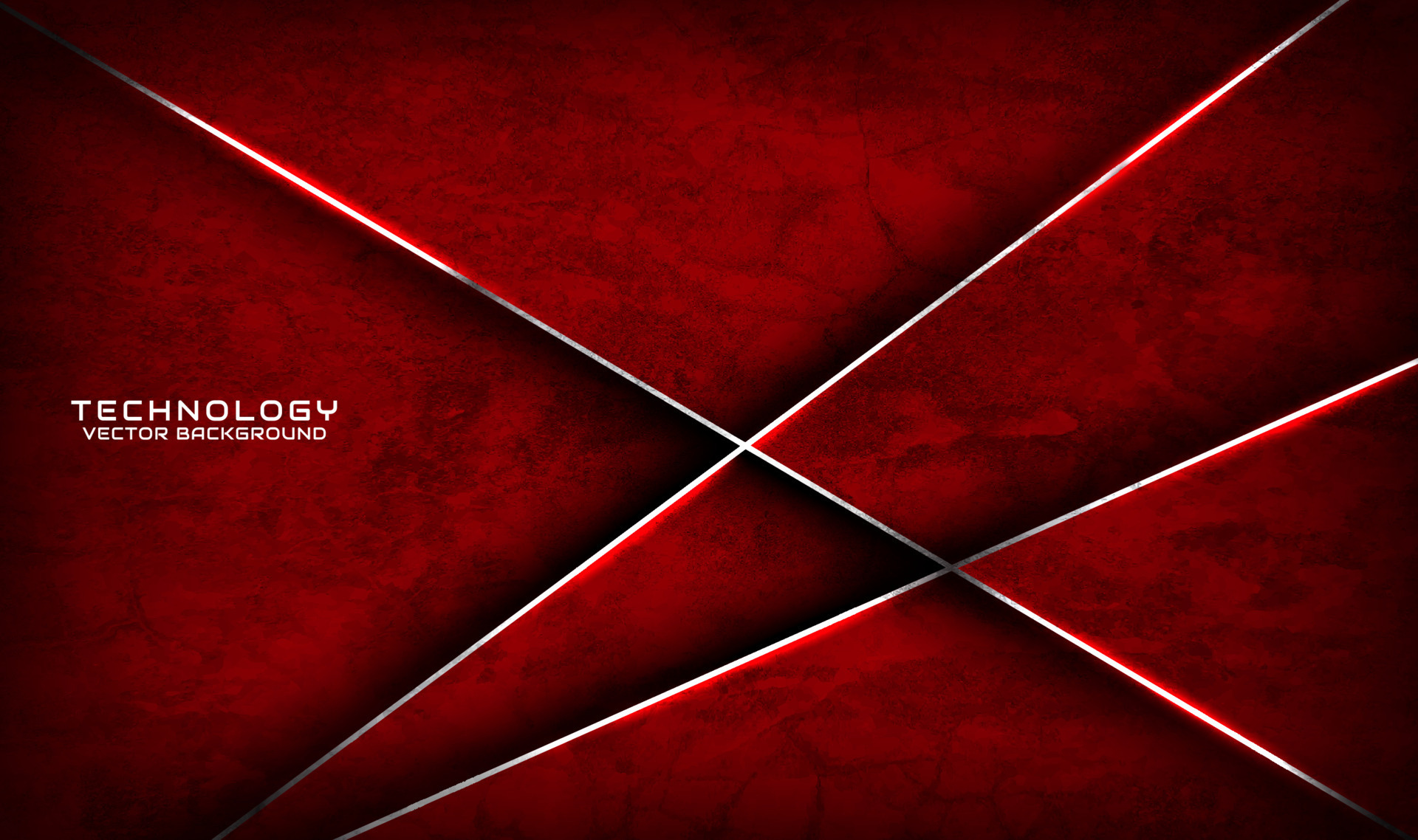 3d Red Rough Grunge Techno Abstract Background Overlap Layer On Dark Space With Silver Lines