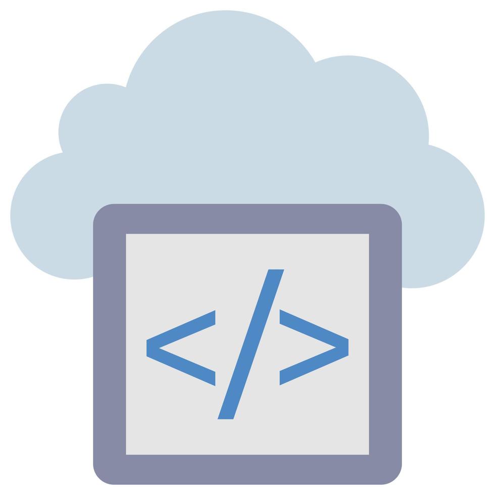 Cloud Coding - Flat color icon. 19468698 Vector Art at Vecteezy