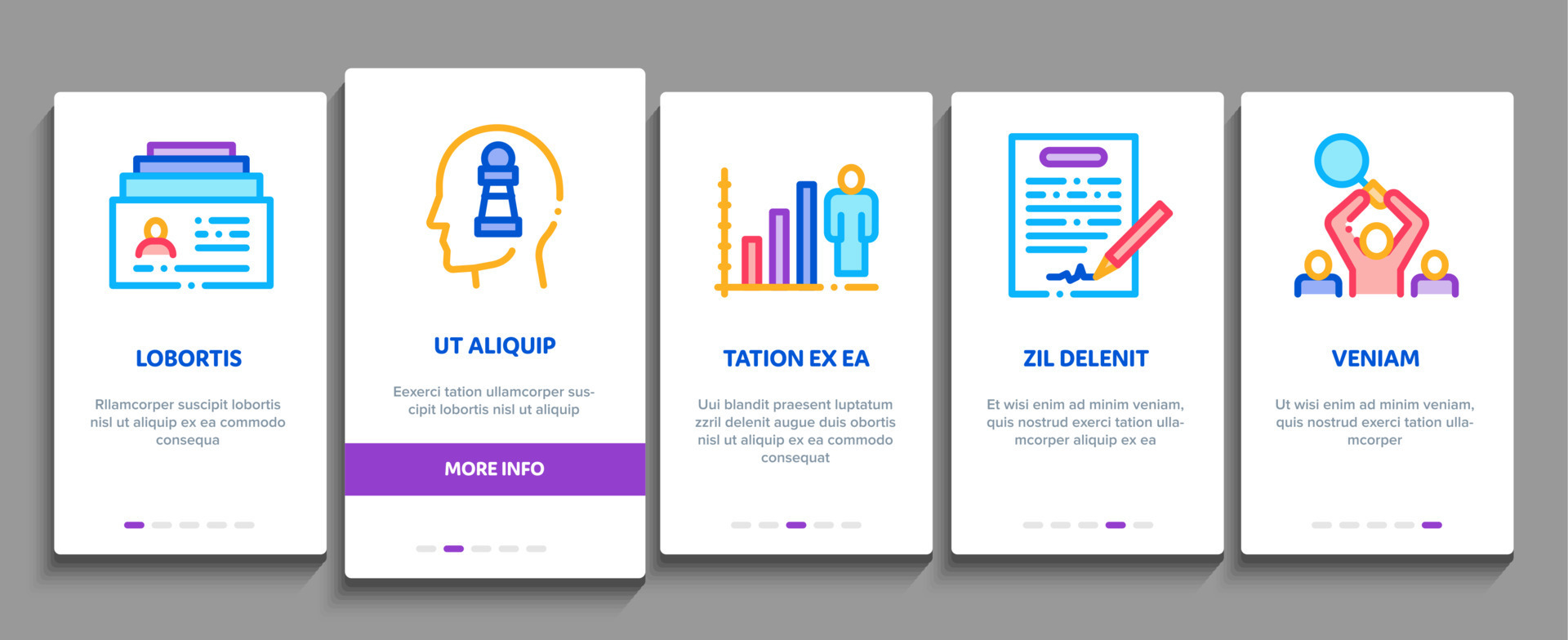 Strategy Manager Job Onboarding Elements Icons Set Vector 19470032