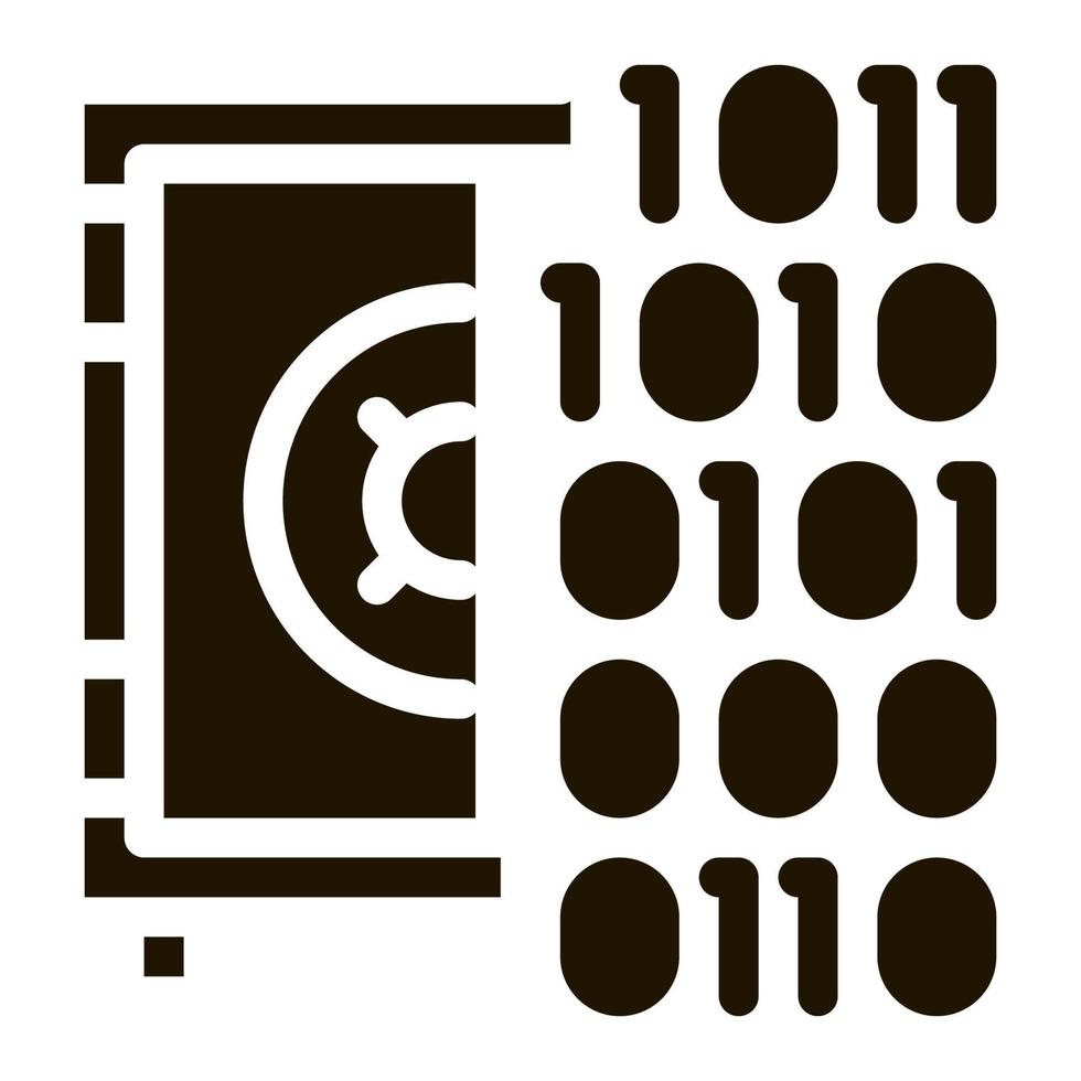 Computer Hacking with Binary Code Icon Vector Glyph Illustration ...