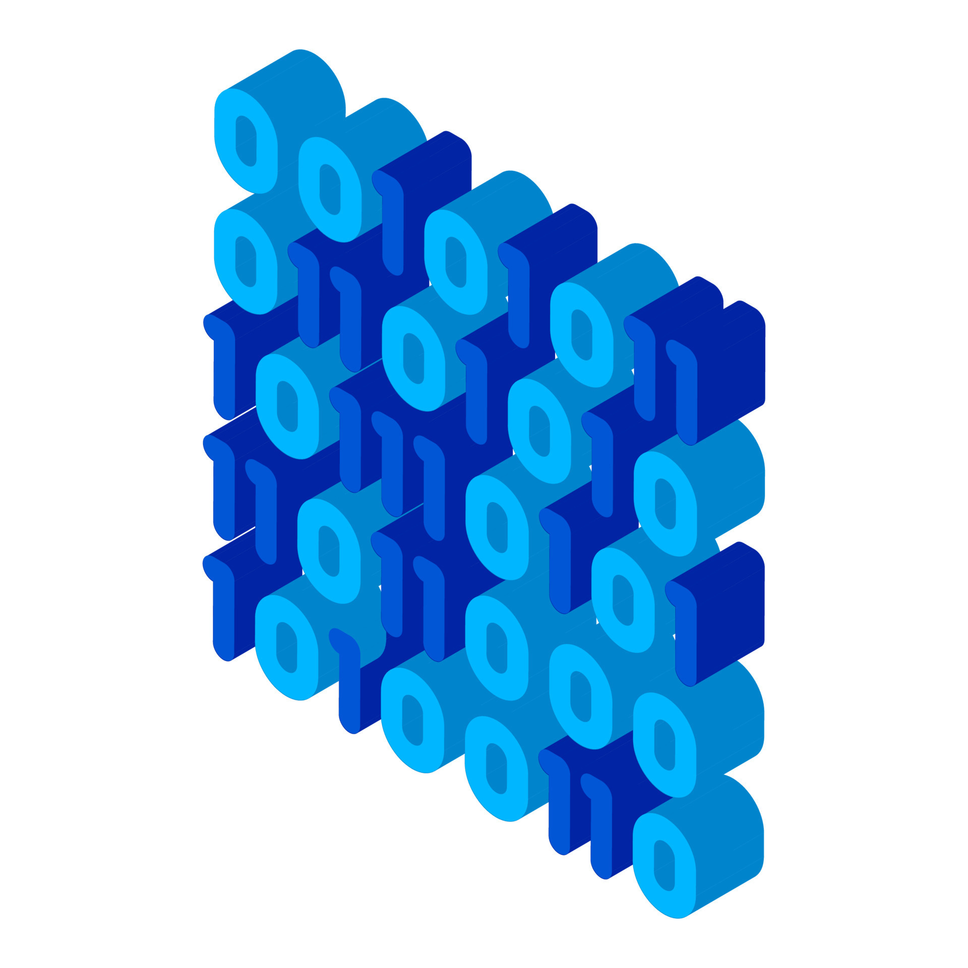 Streaming Binary Code Matrix Isometric Icon Vector Illustration