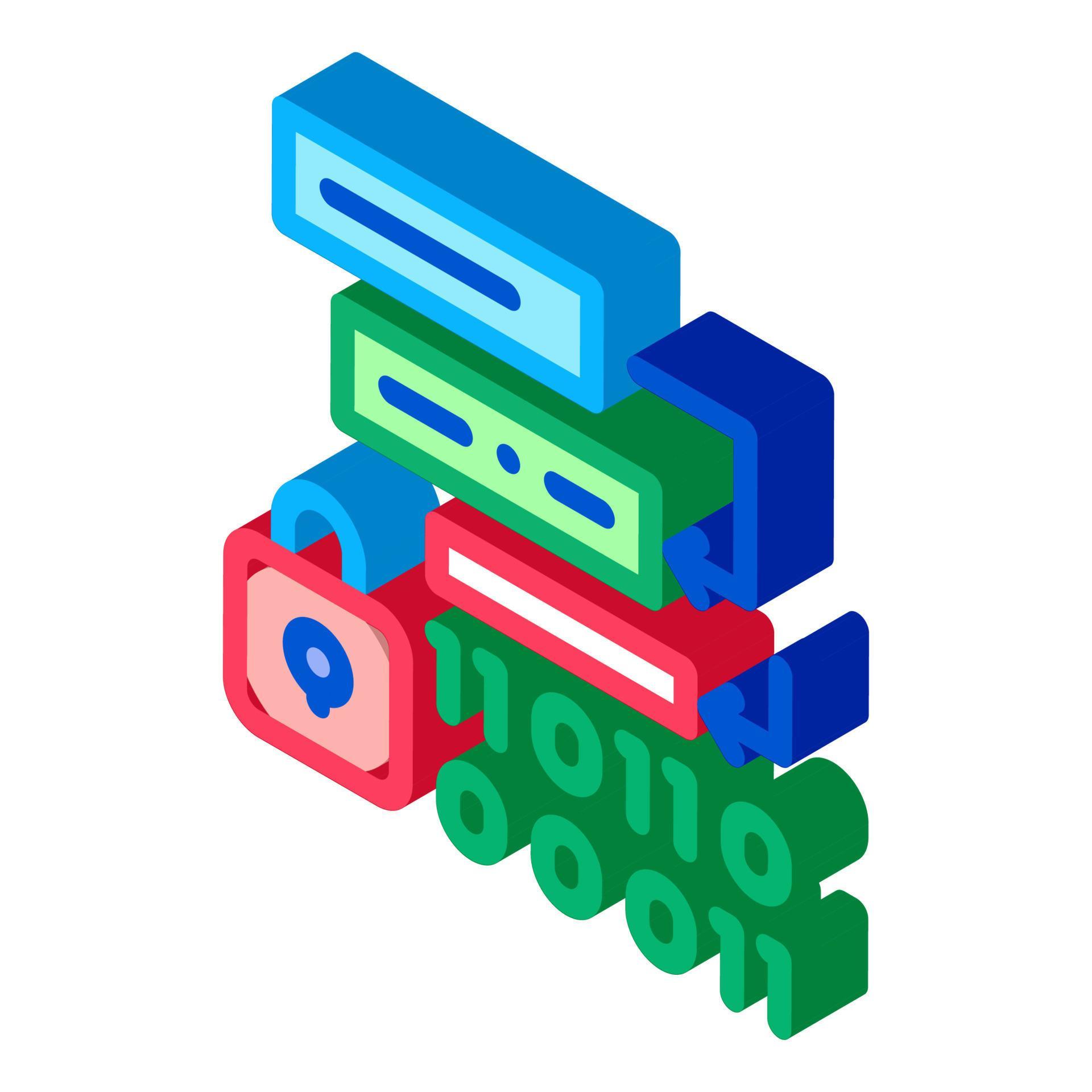 binary protection algorithm isometric icon vector illustration 19474306 ...