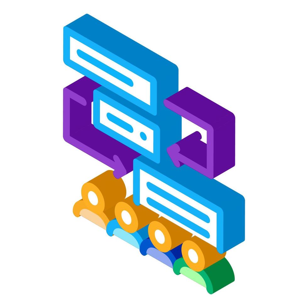 Replacement Components Of Algorithm Isometric Icon Vector Illustration