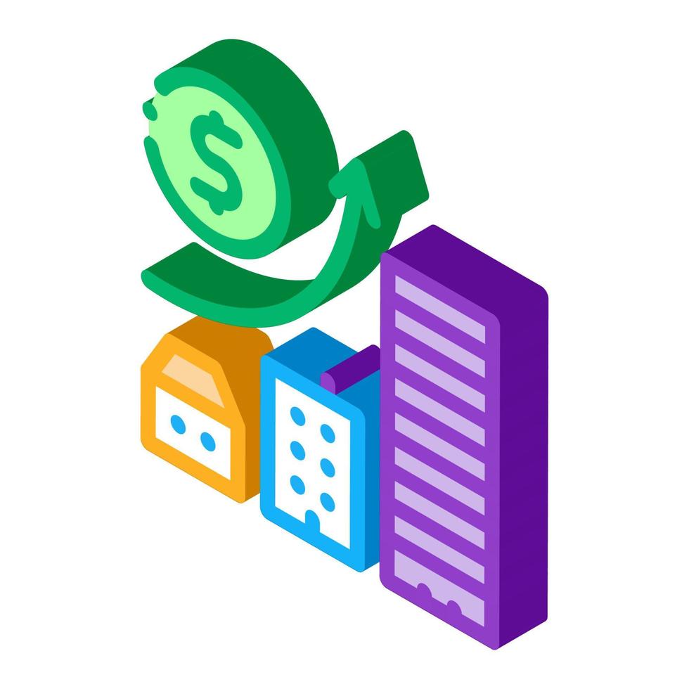 Monetary Construction Gradual Residential Buildings Isometric Icon Vector Illustration 19475414
