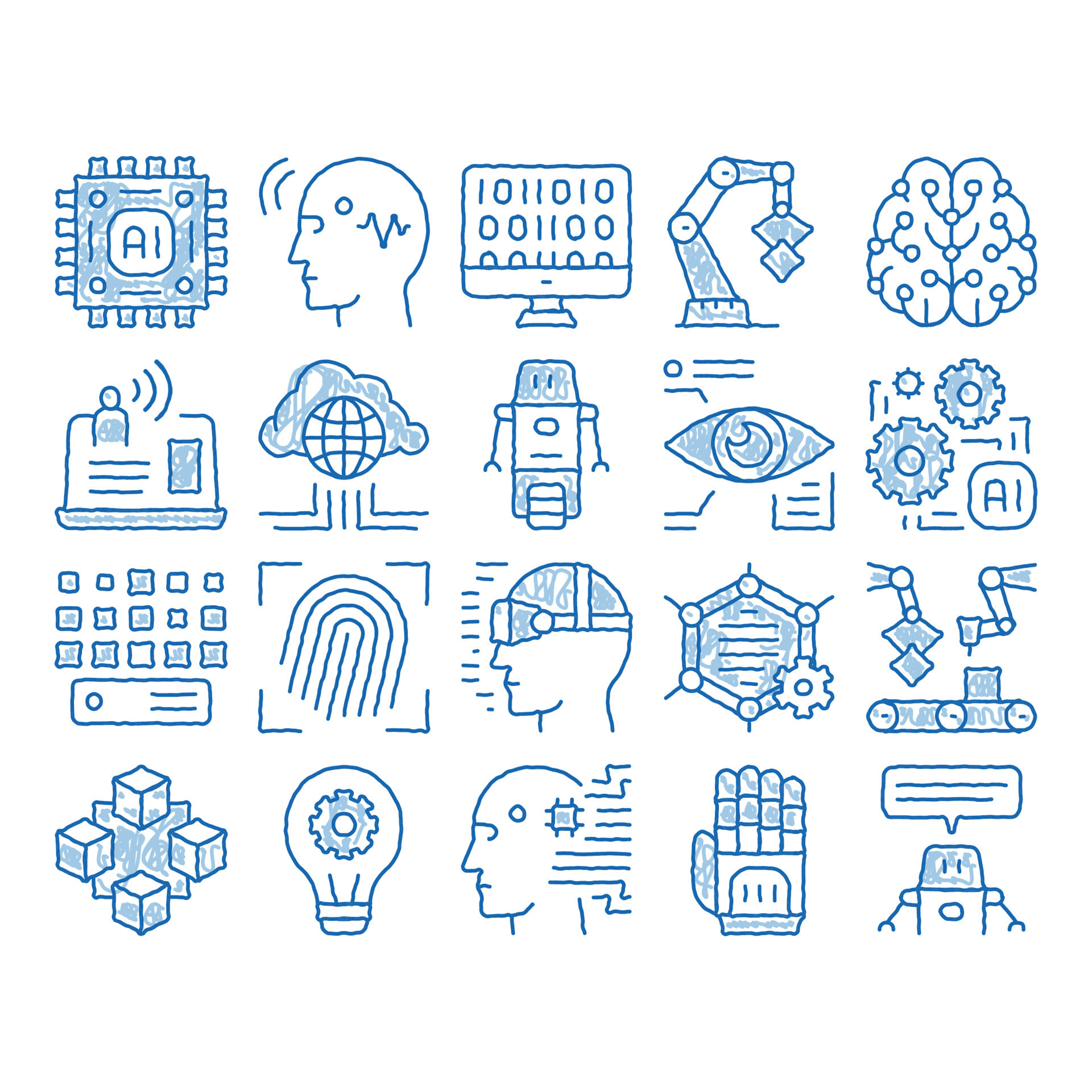 Artificial Intelligence Vector icon hand drawn illustration 19476352 ...