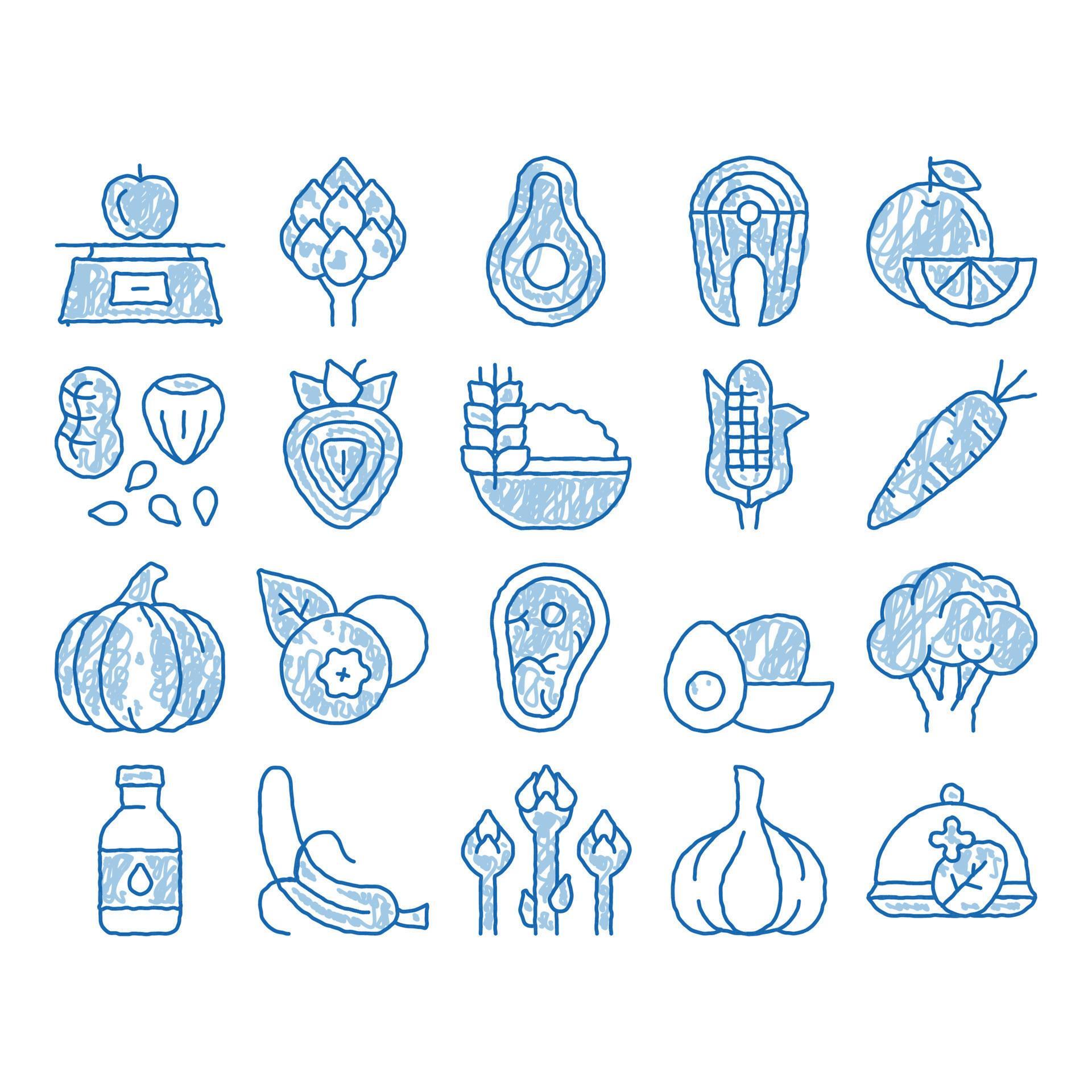 Healthy Food Vector icon hand drawn illustration 19476353 Vector Art at ...
