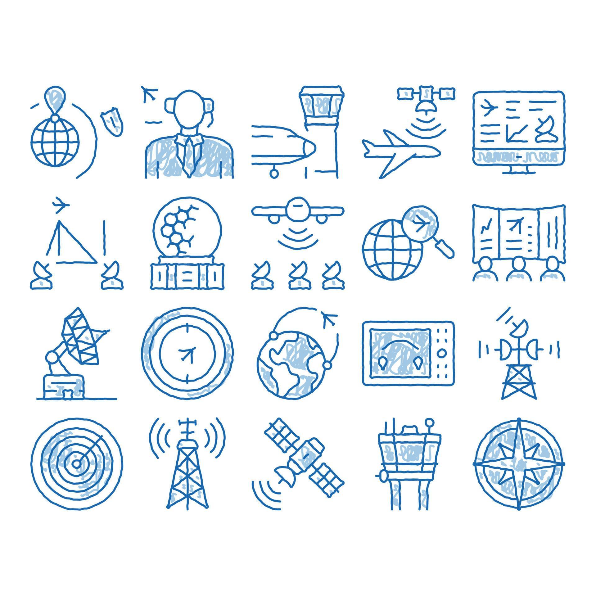 Air Navigation Tool Icon Hand Drawn Illustration 19476375 Vector Art At