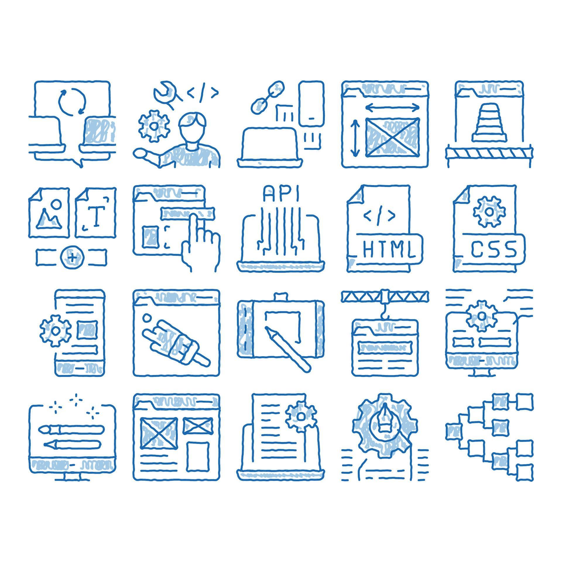 Front End Development icon hand drawn illustration 19476396 Vector Art ...