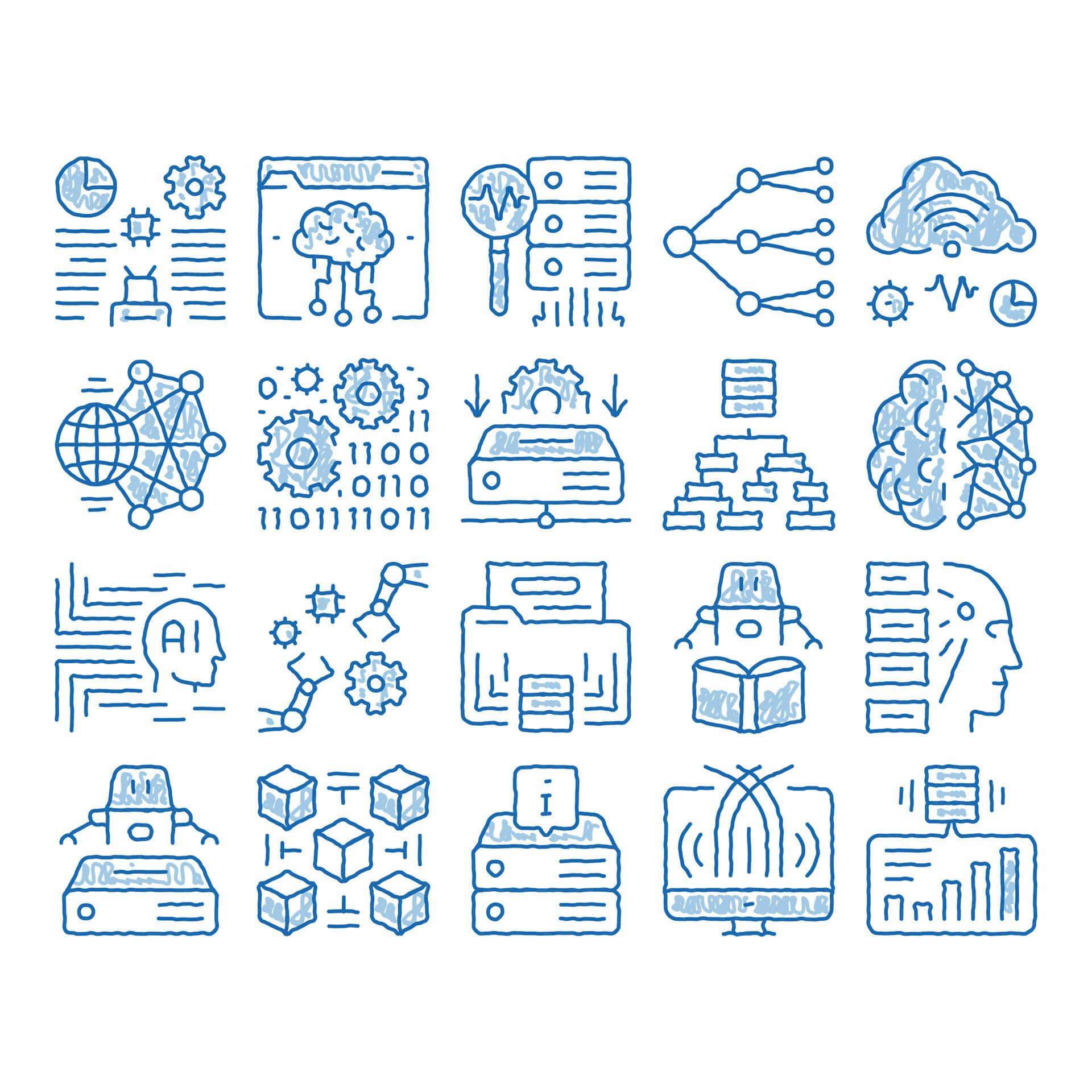 Machine Learning Ai icon hand drawn illustration 19476435 Vector Art at ...