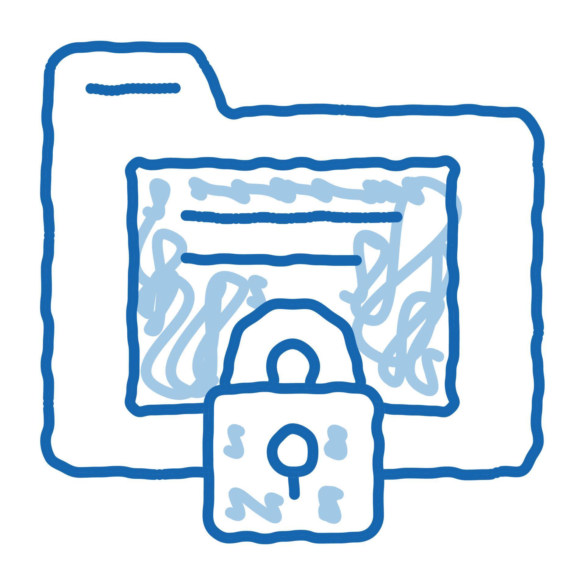 Padlock Site Coding System doodle icon hand drawn illustration 19476623 ...
