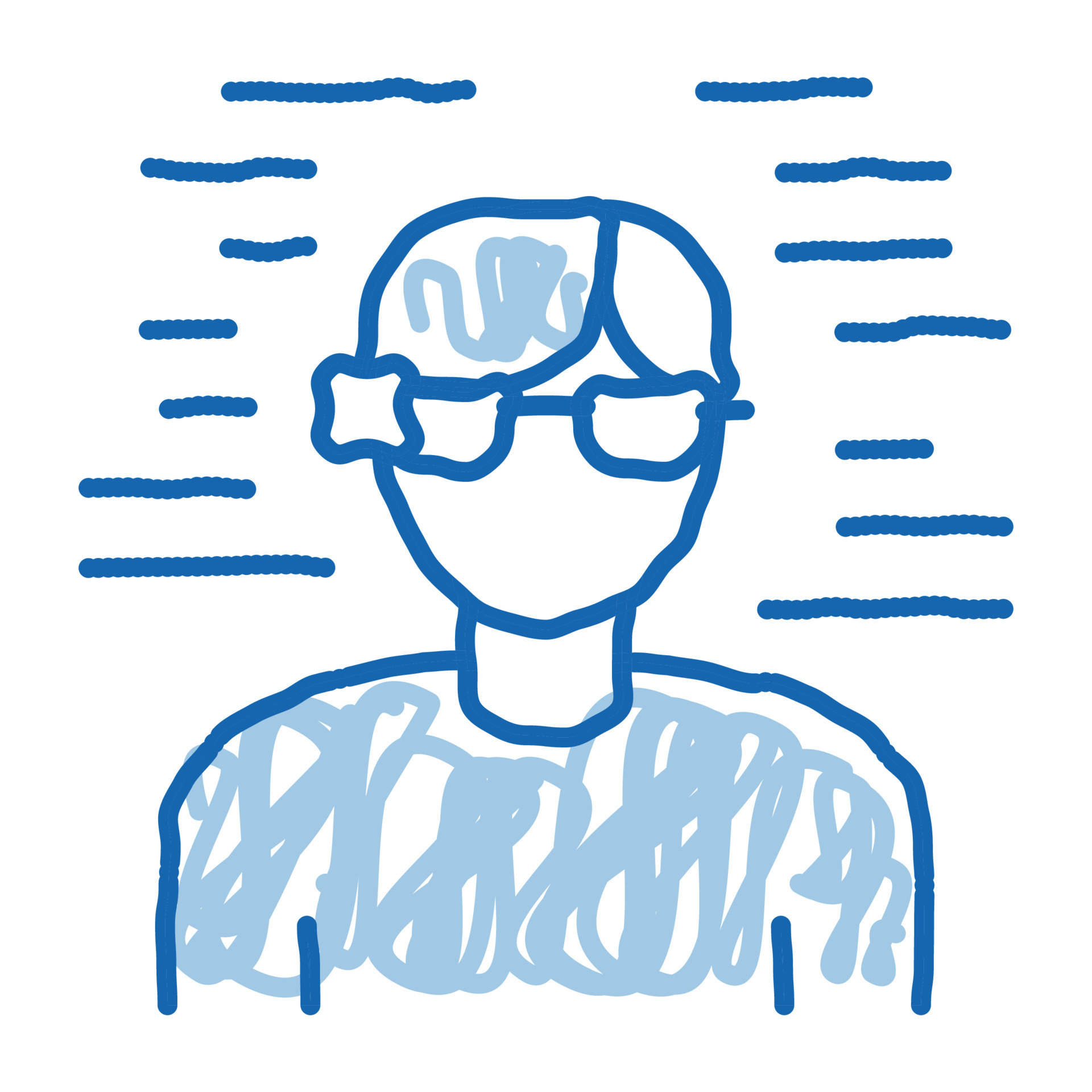 Man Smart Glasses Doodle Icon Hand Drawn Illustration 19477266 Vector