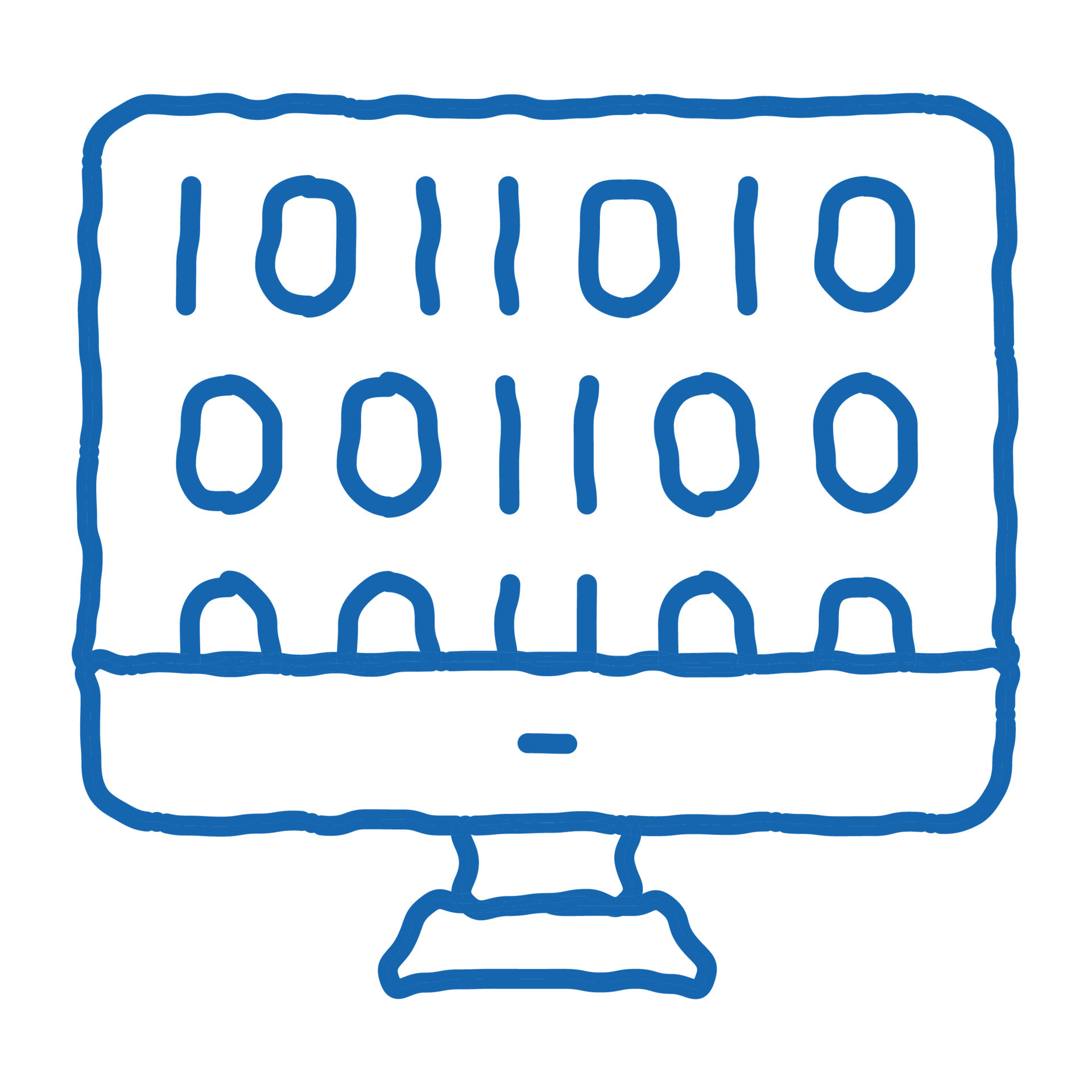 Artificial Intelligence Binary Code doodle icon hand drawn illustration ...