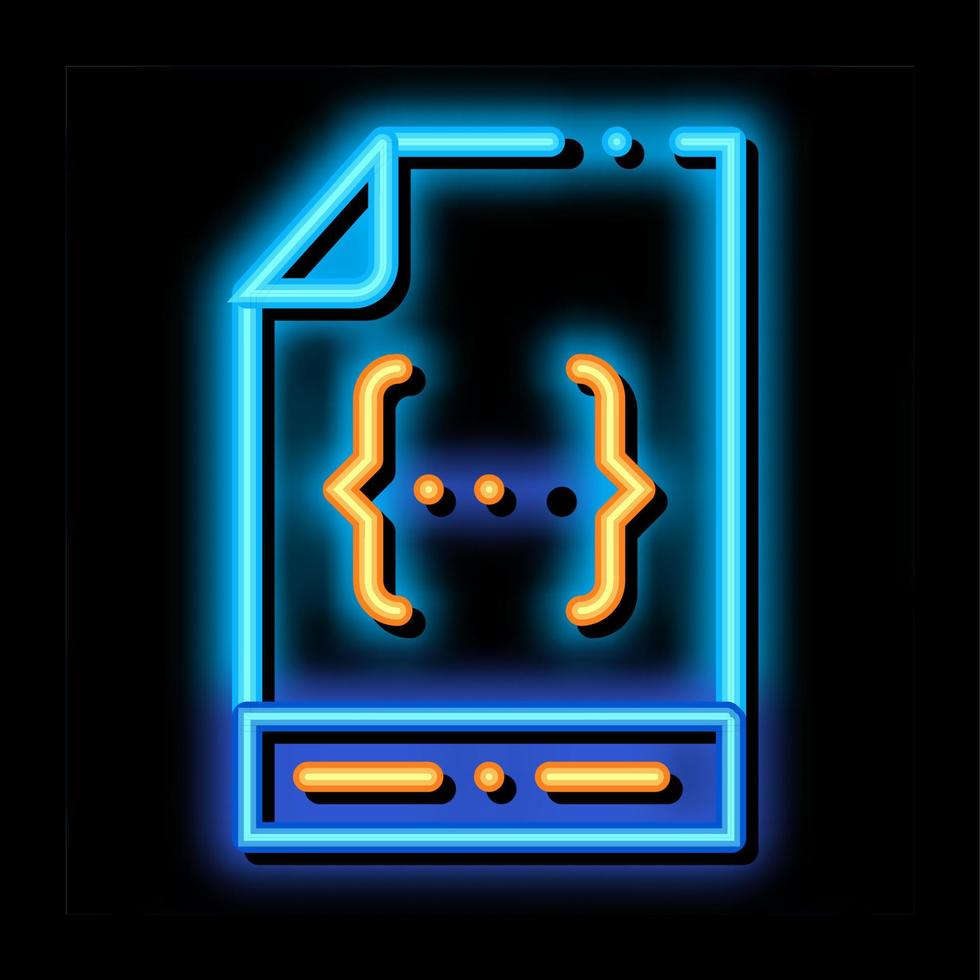 Coding File Document System Neon Glow Icon Illustration 19478531 Vector