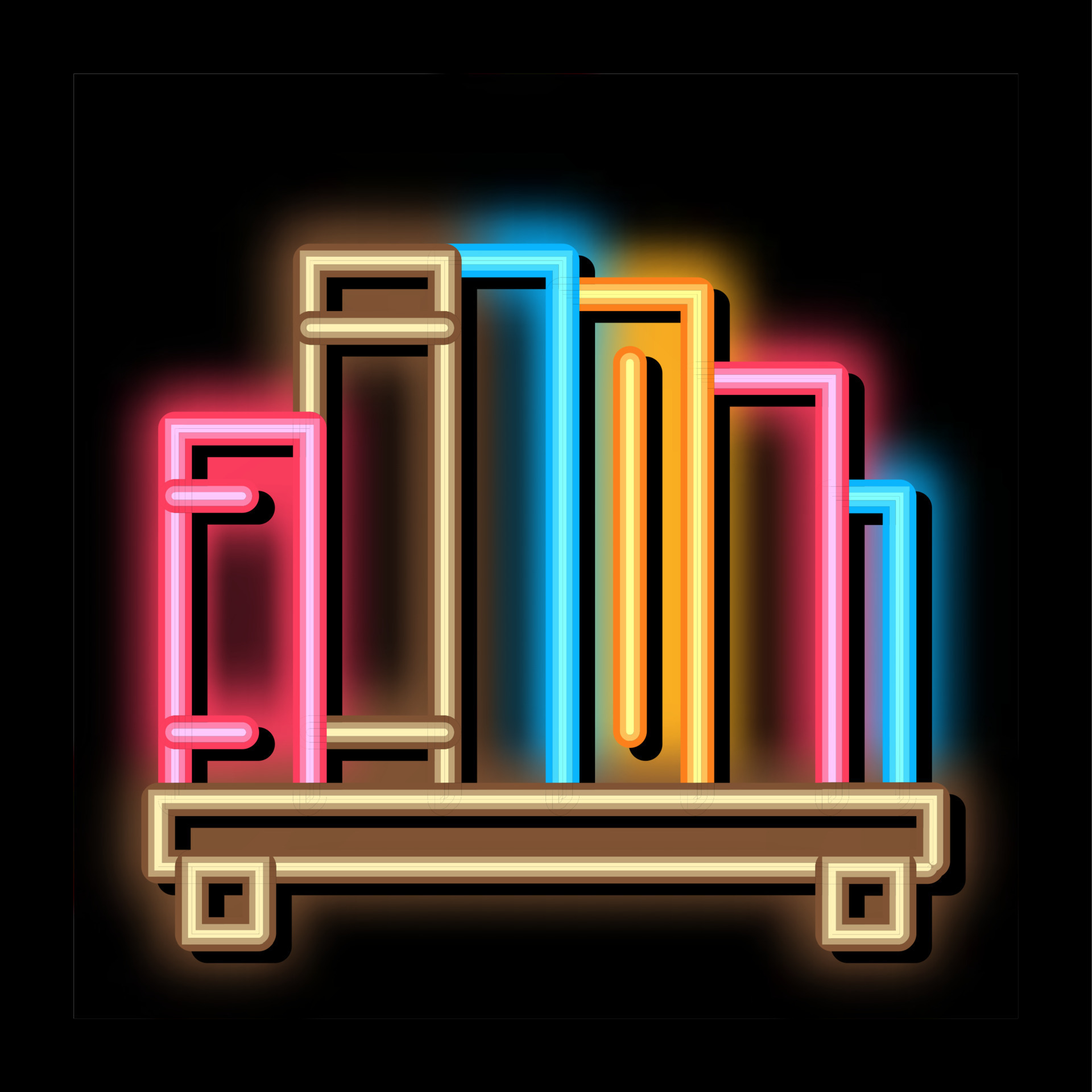 bookshelf neon glow icon illustration 19478773 Vector Art at Vecteezy