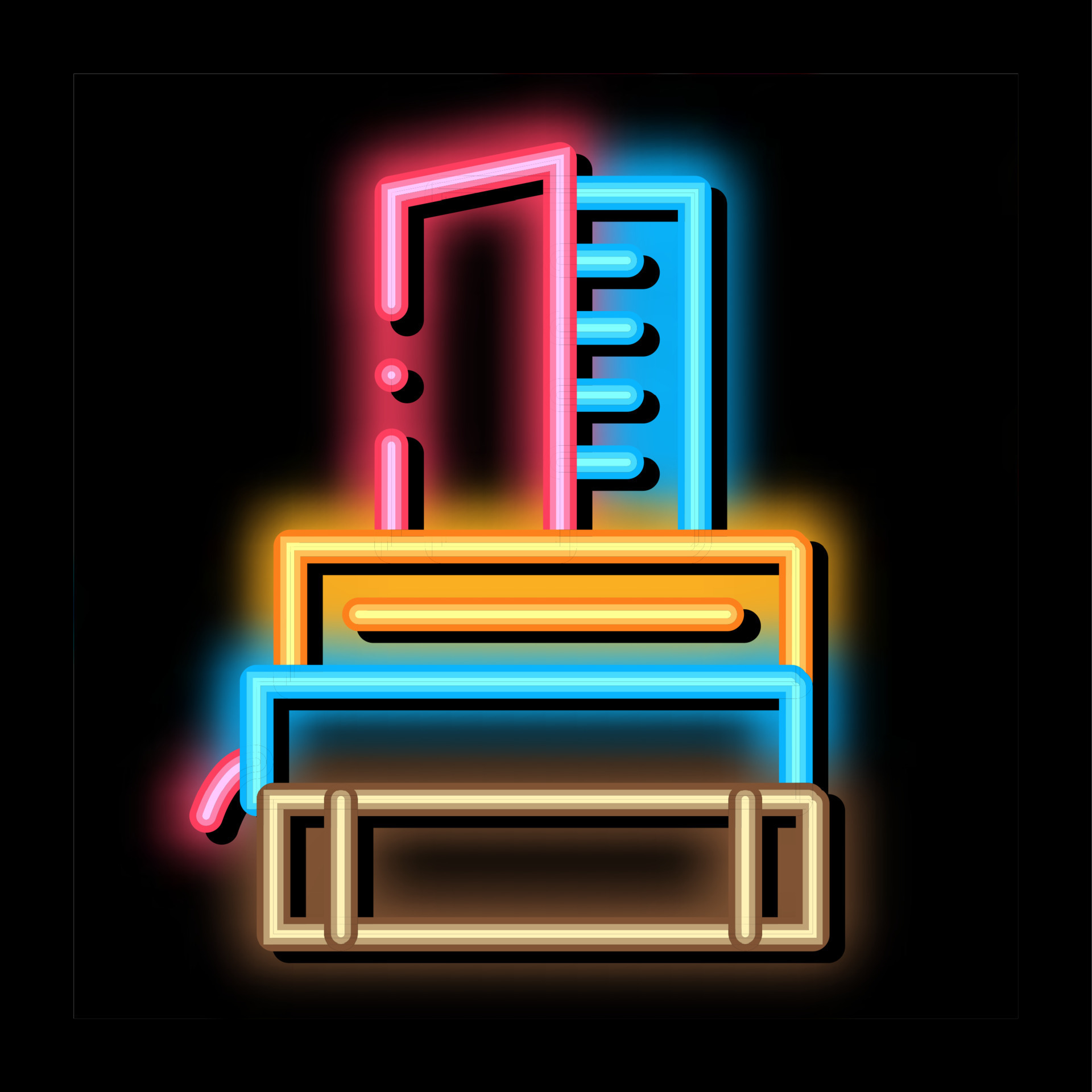 stack of books neon glow icon illustration 19478775 Vector Art at Vecteezy