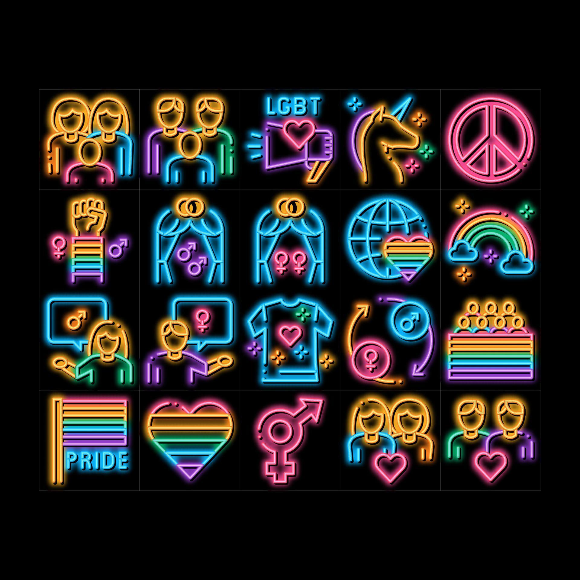 Lgbt Homosexual Gay Neon Glow Icon Illustration 19479146 Vector Art At