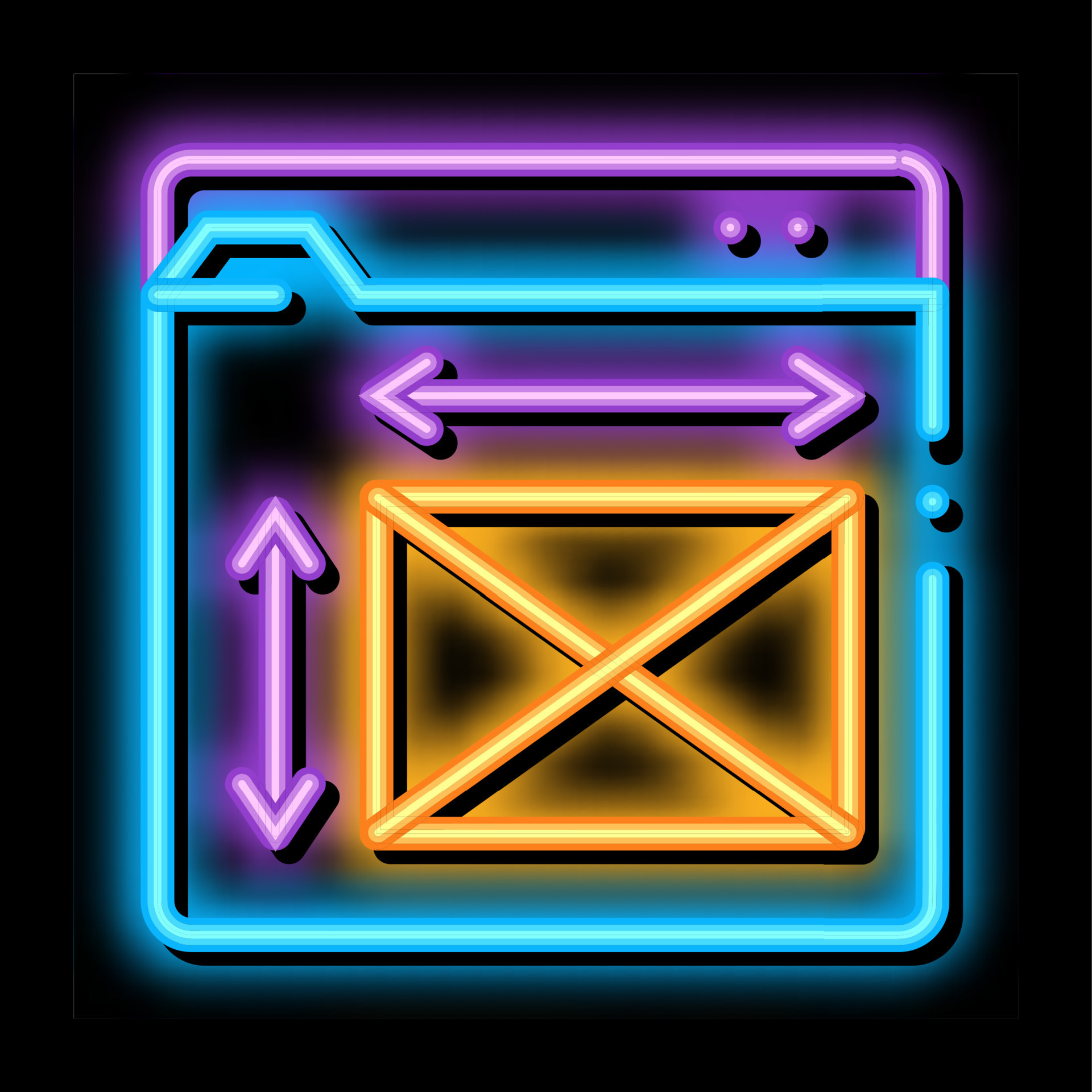 front end web design sizes neon glow icon illustration 19479184 Vector ... front end web design sizes neon glow icon illustration 19479184 Vector ...