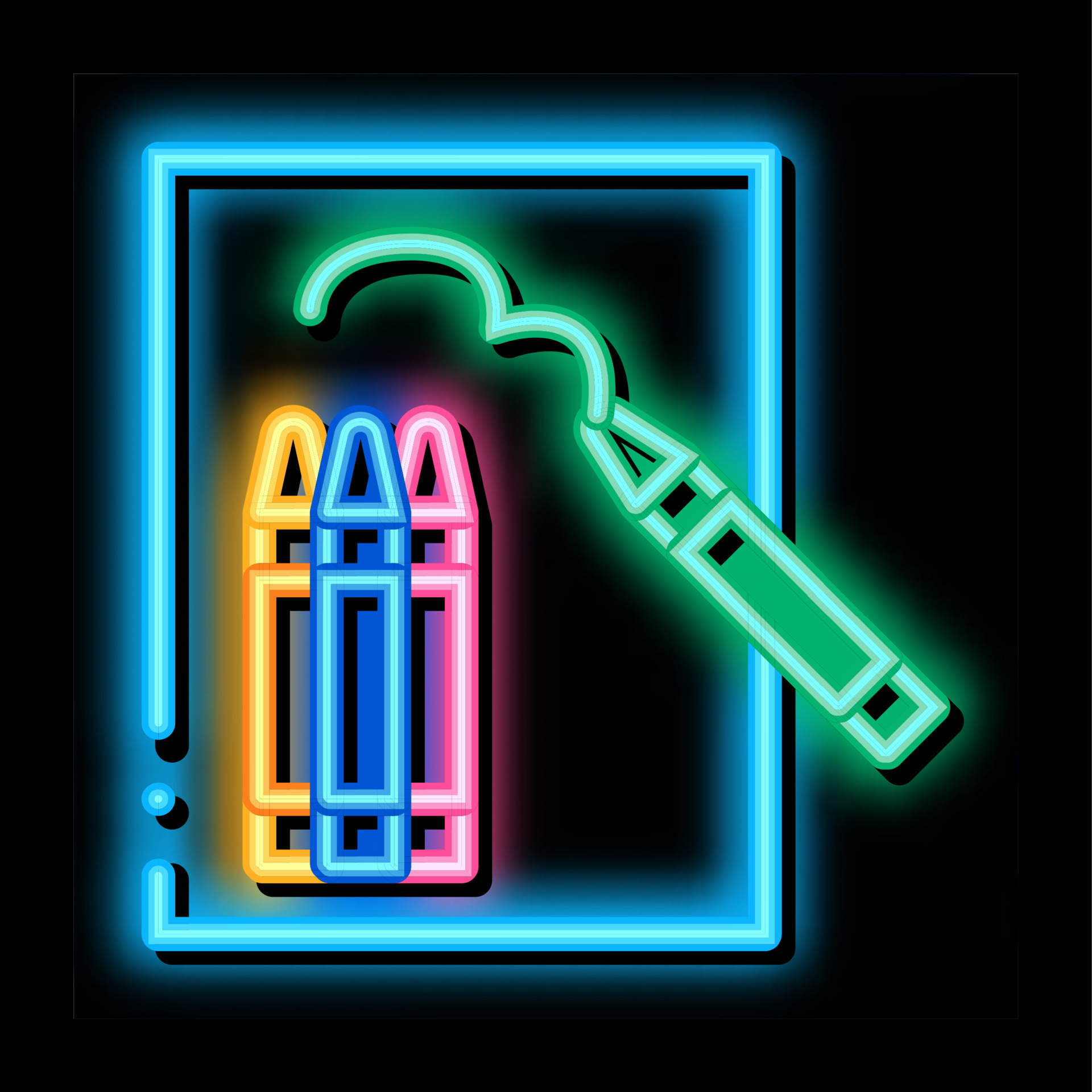 painting picture neon glow icon illustration 19479233 Vector Art at ...