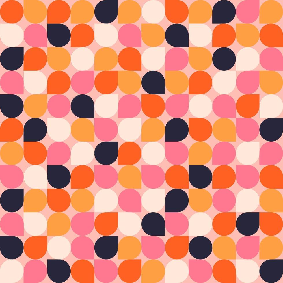 Geometrical seamless tile texture. Simple rounded shapes vector pattern. Abstract mosaic ...