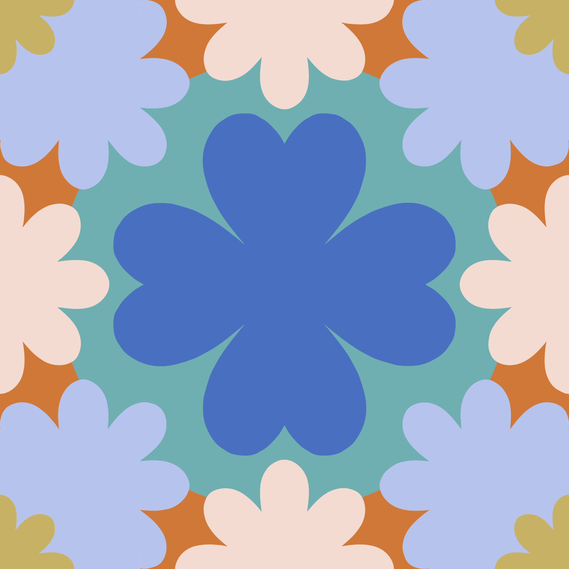 Abstract Floral Tile Pattern Vector Seamless Texture With Colorful Floral Composition