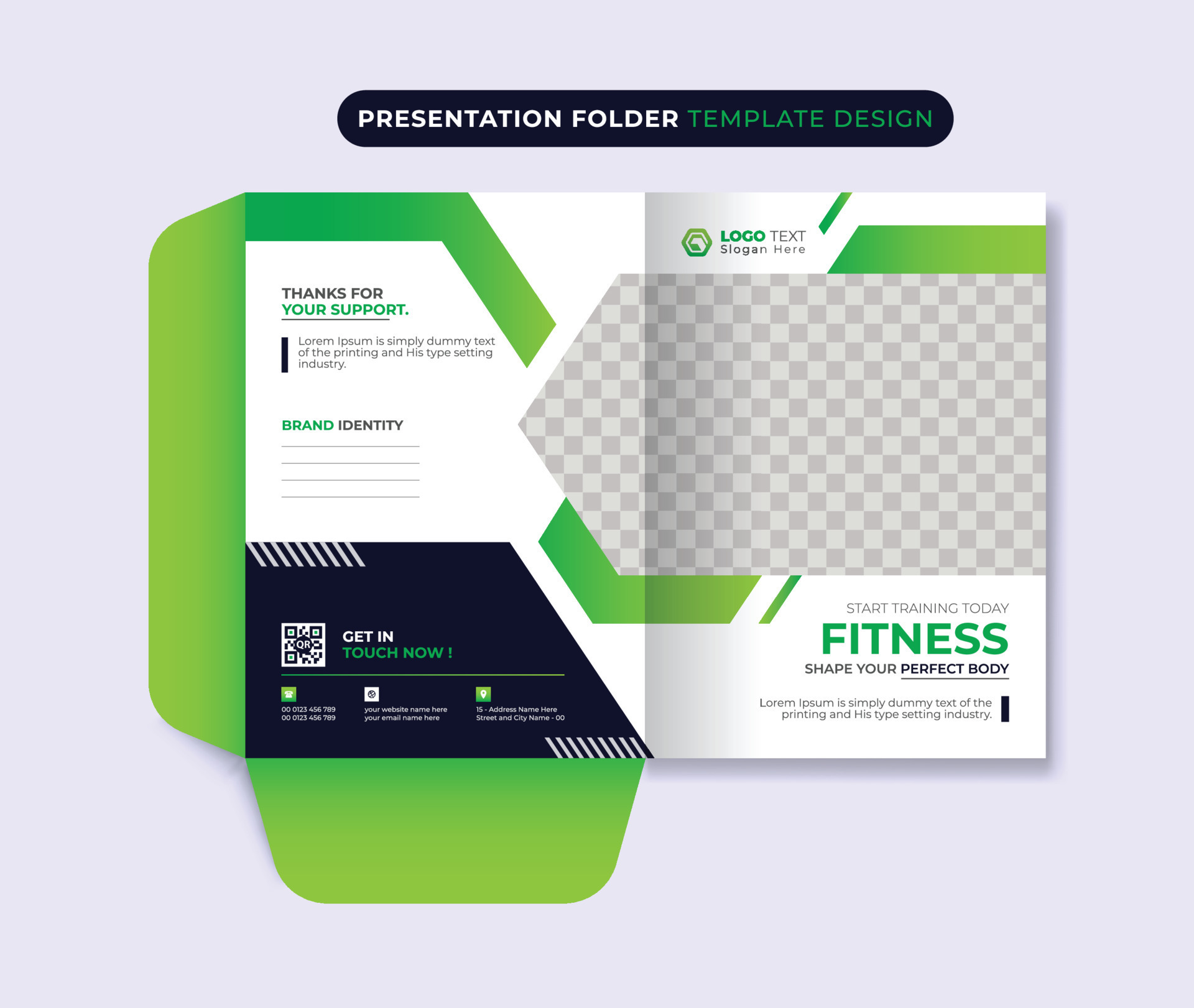 Modern abstract corporate business presentation folder template design ...