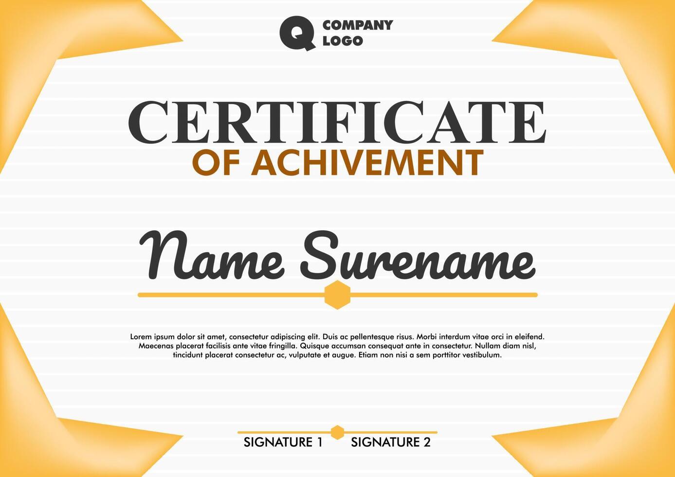 Simple Certificate Template Vector Design 19481740 Vector Art At Vecteezy