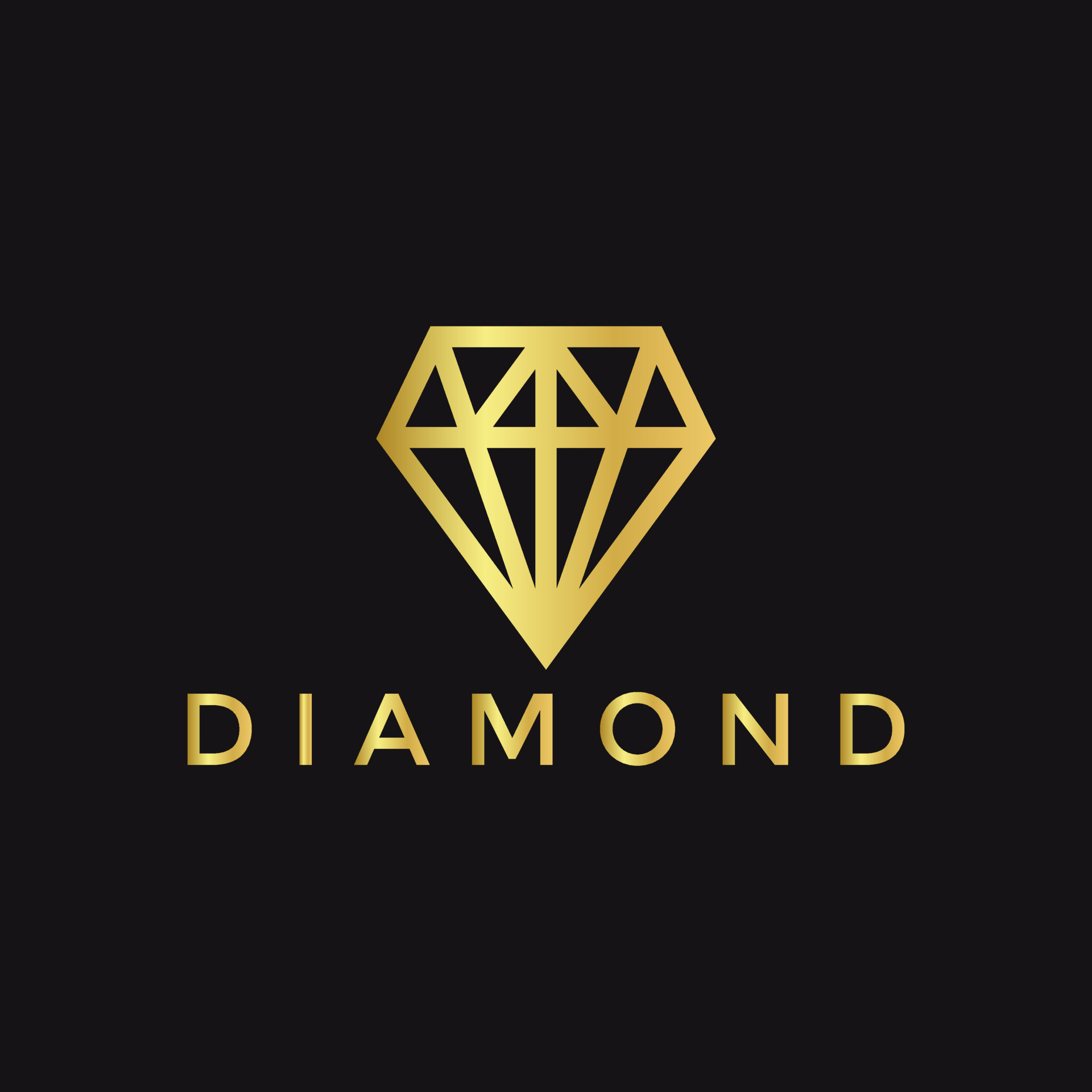 Modern diamond gold vector logo template, luxury diamond logo 19486490 Vector Art at Vecteezy