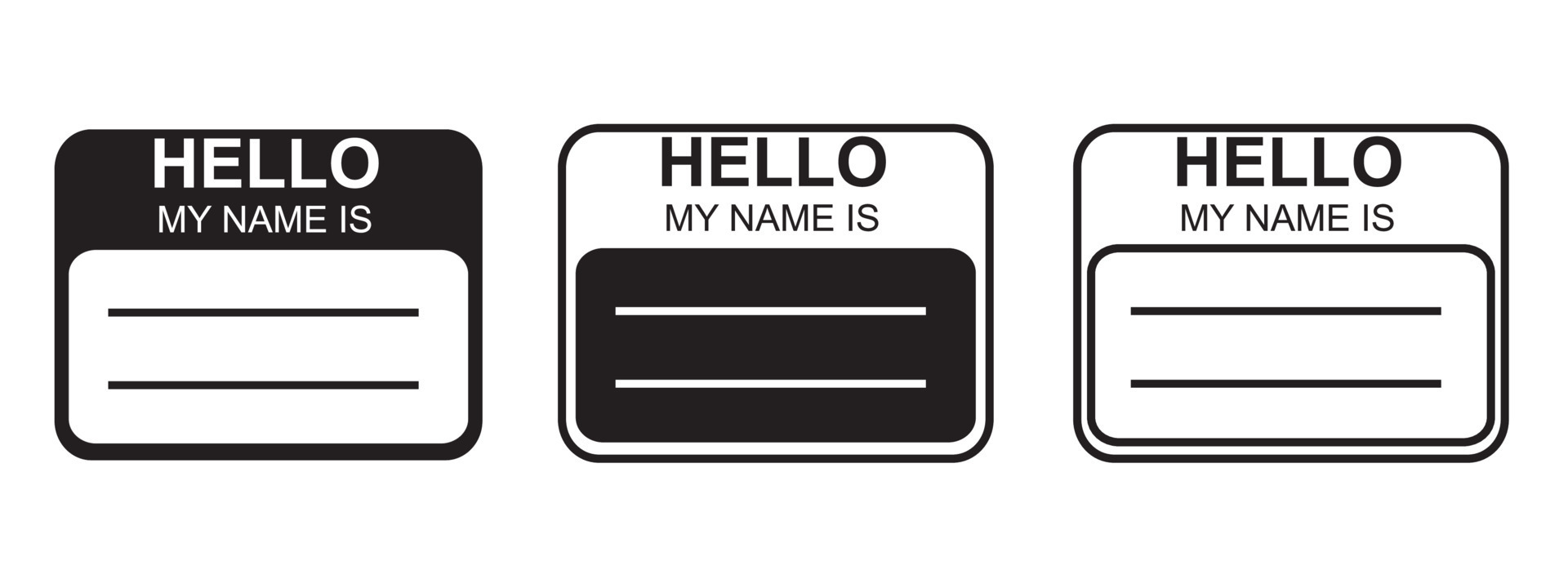 Hello, my name is introduction flat label 19486511 Vector Art at Vecteezy