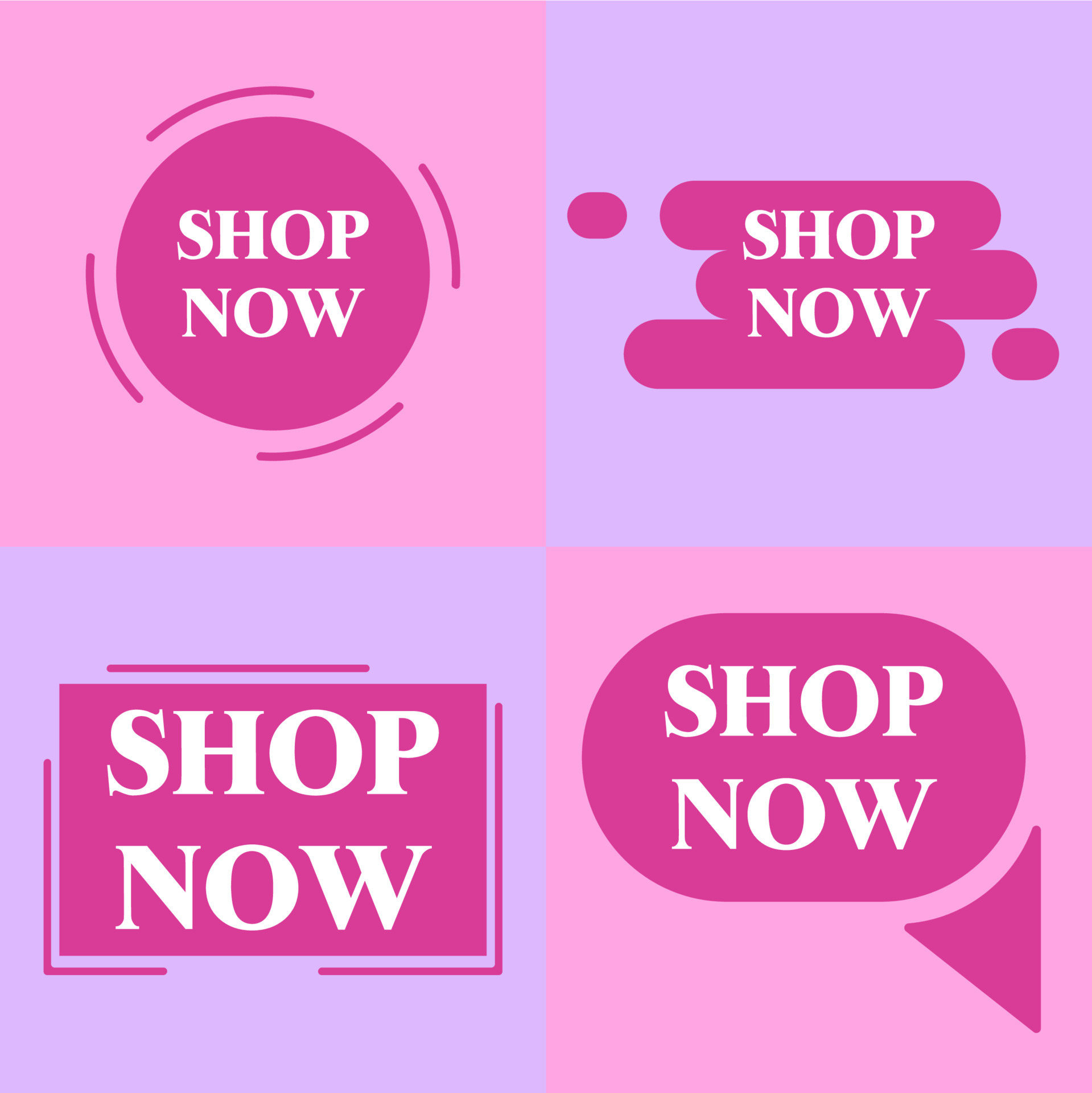 Shop now icon set, flat design 19486614 Vector Art at Vecteezy