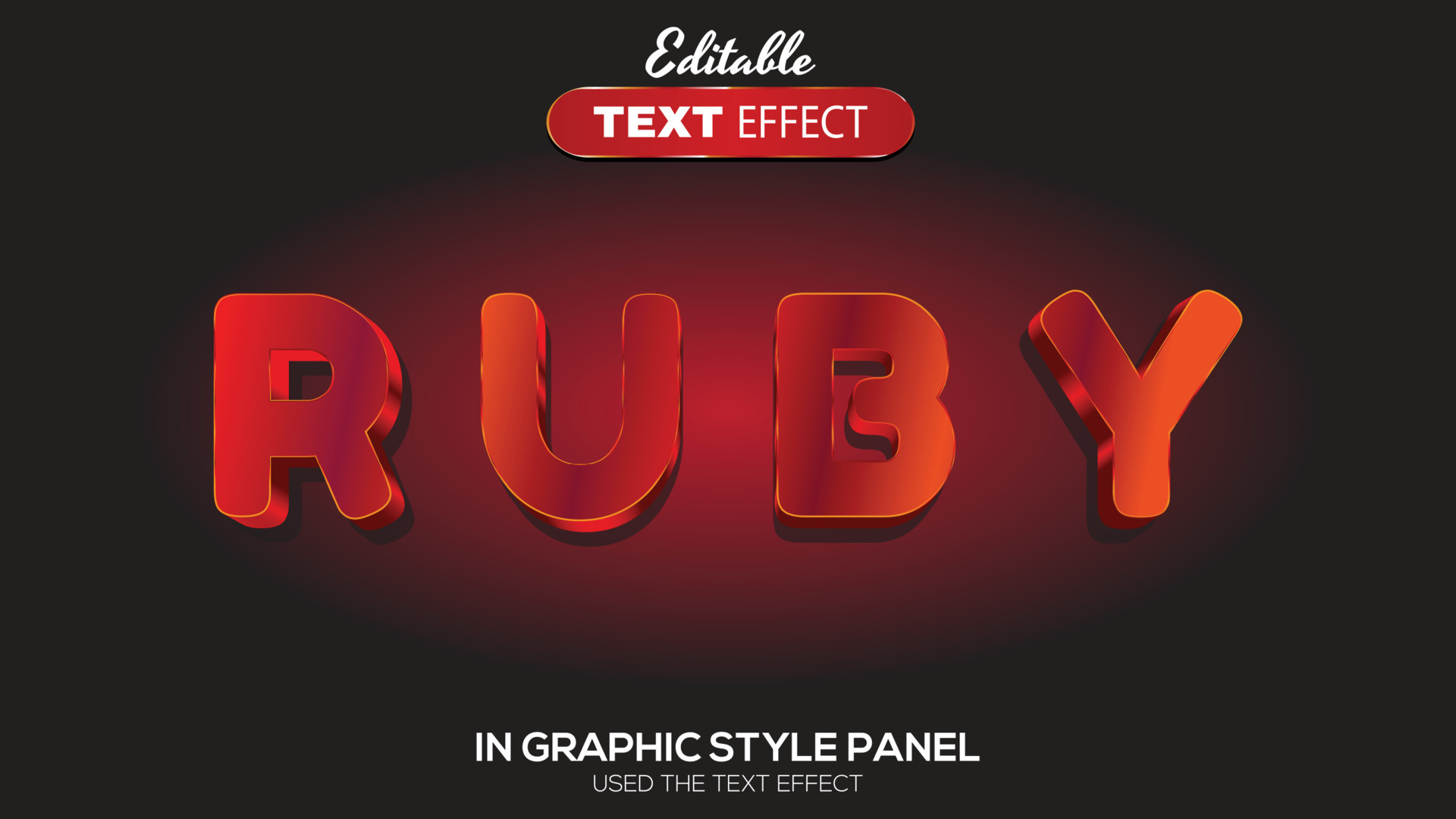 3D editable text effect ruby theme 19486923 Vector Art at Vecteezy