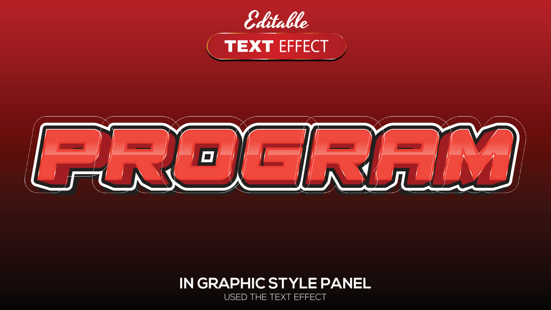 3D editable text effect program theme 19487094 Vector Art at Vecteezy