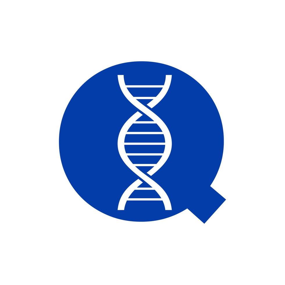 Initial Letter Q DNA Logo Concept For Biotechnology, Healthcare And Medicine Identity Vector ...