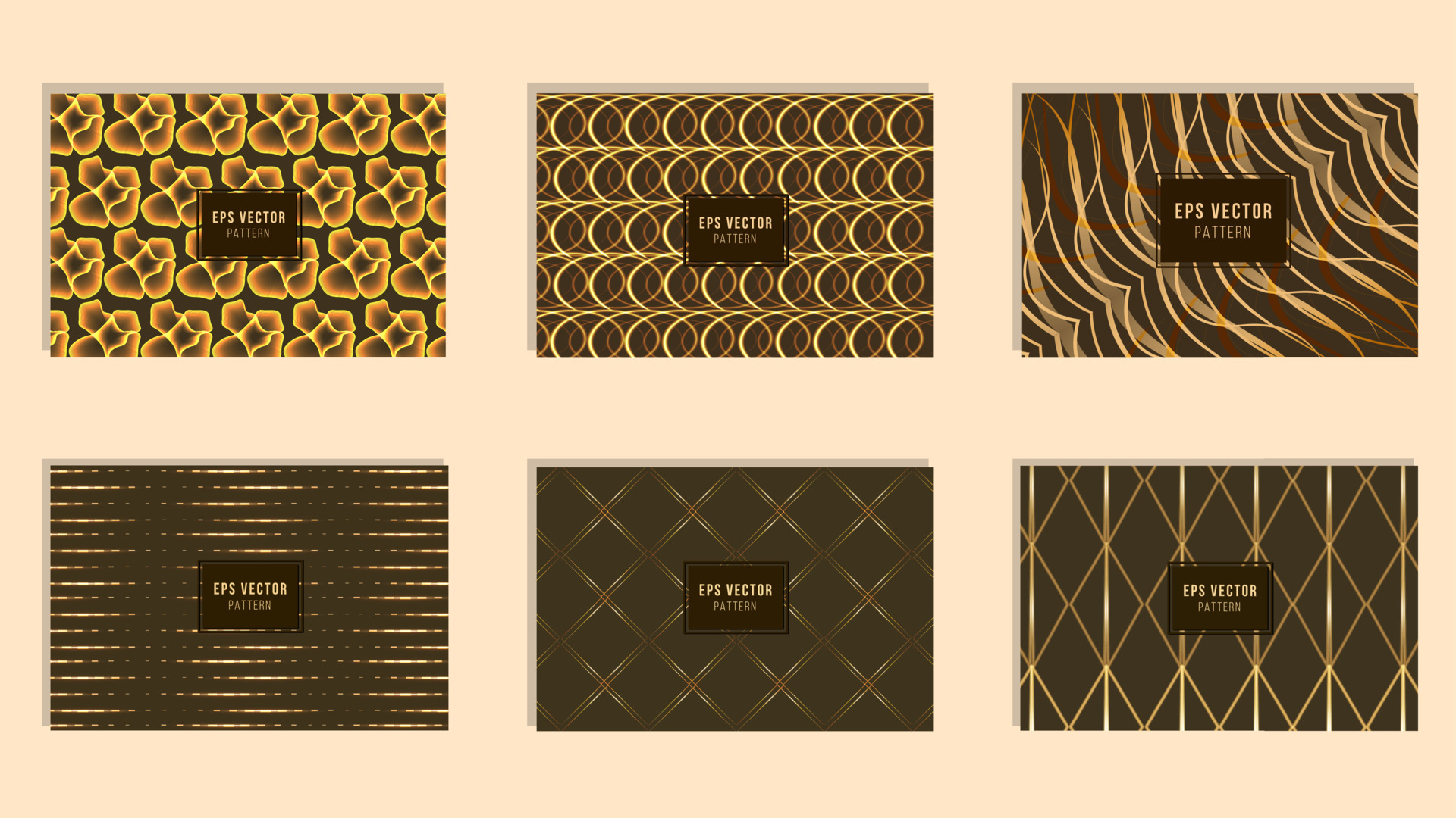 Set Of Brown Geometric Patterns Abstract Geometric Hexagonal Graphic Design Print 3d Cubes