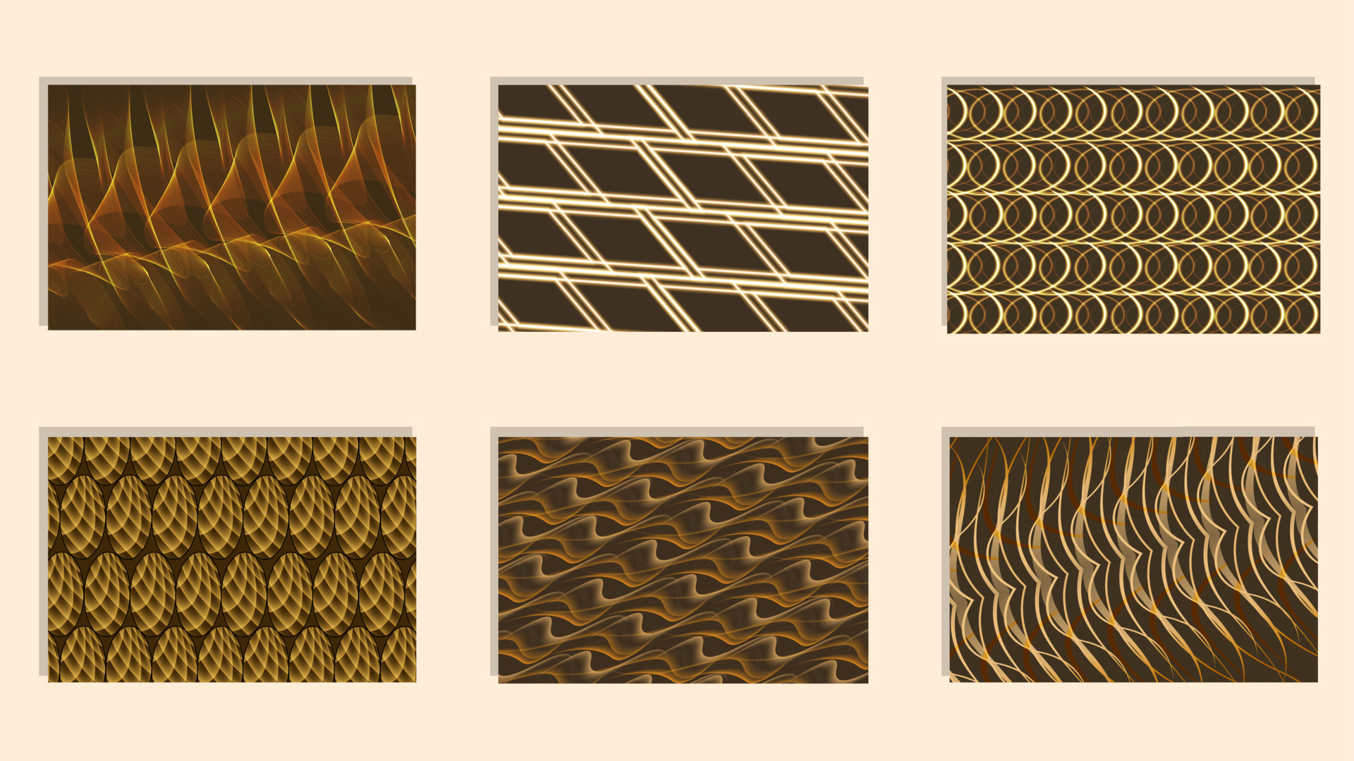 Set Of Brown Geometric Patterns Abstract Geometric Hexagonal Graphic