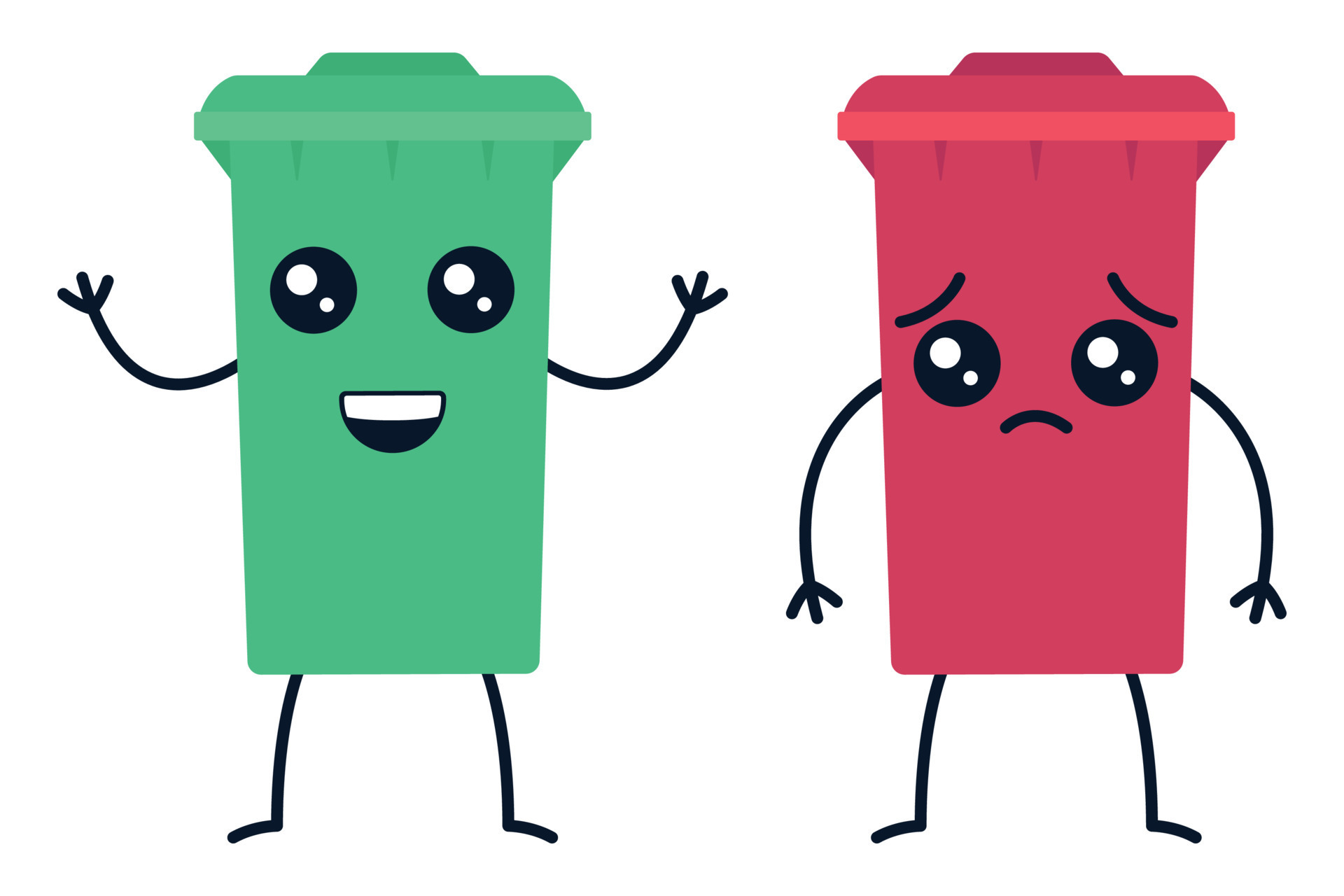 Sad And Happy Bin Emojis 19489505 Vector Art at Vecteezy
