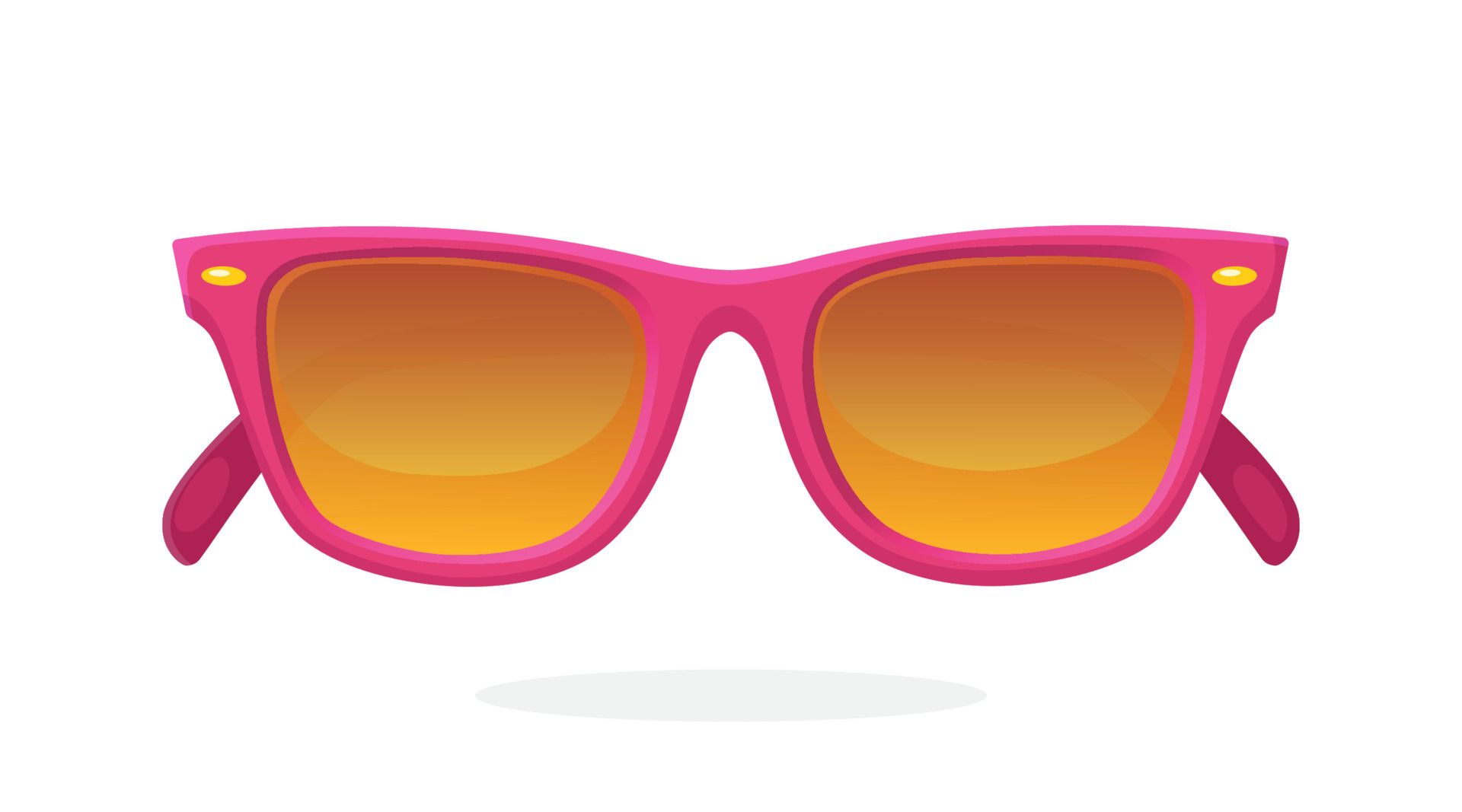 Modern Sunglasses With Pink Plastic Framed Frames And Mirror Lenses Vector Illustration In