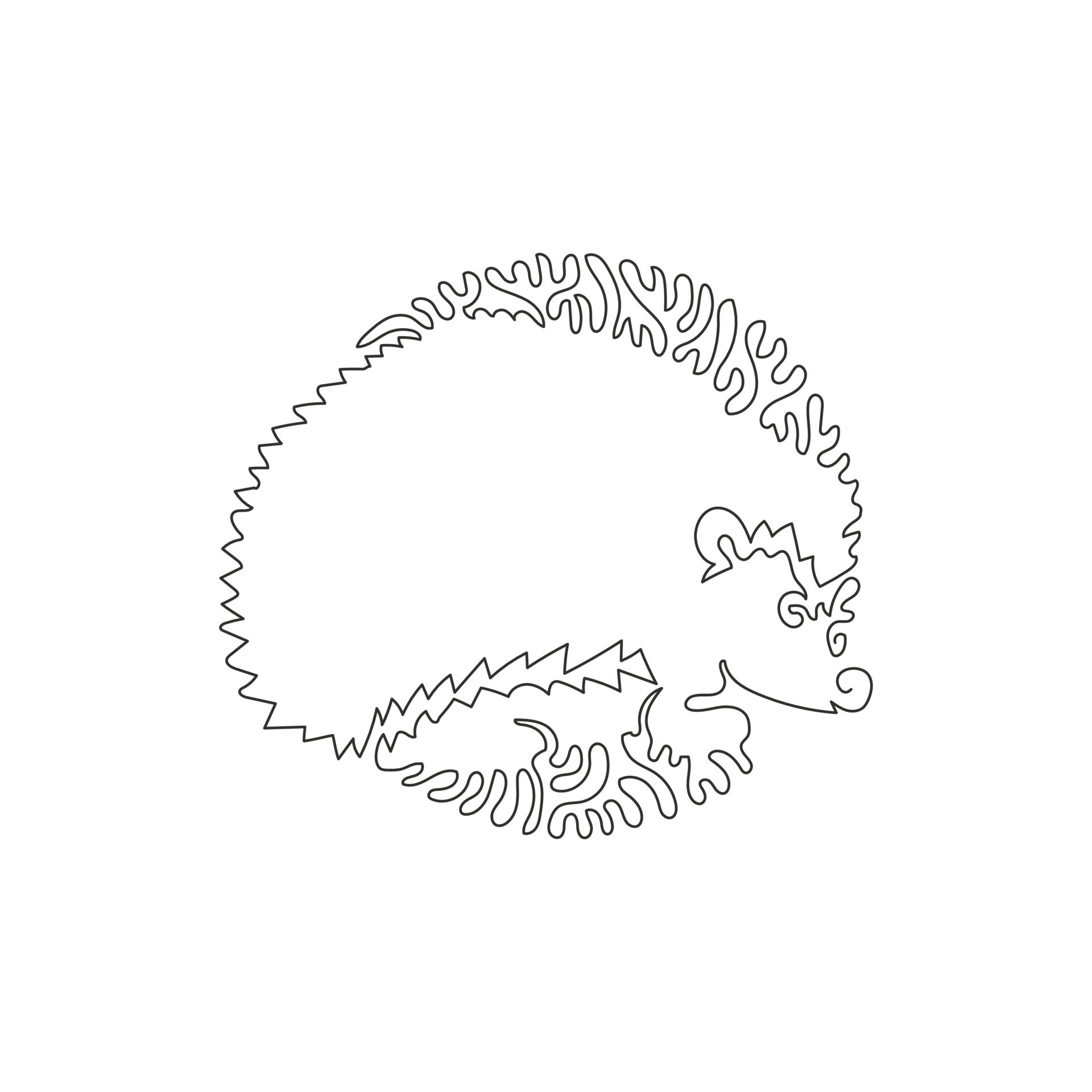Continuous One Curve Line Drawing The Hedgehog Is A Carnivorous Single Line Editable Stroke