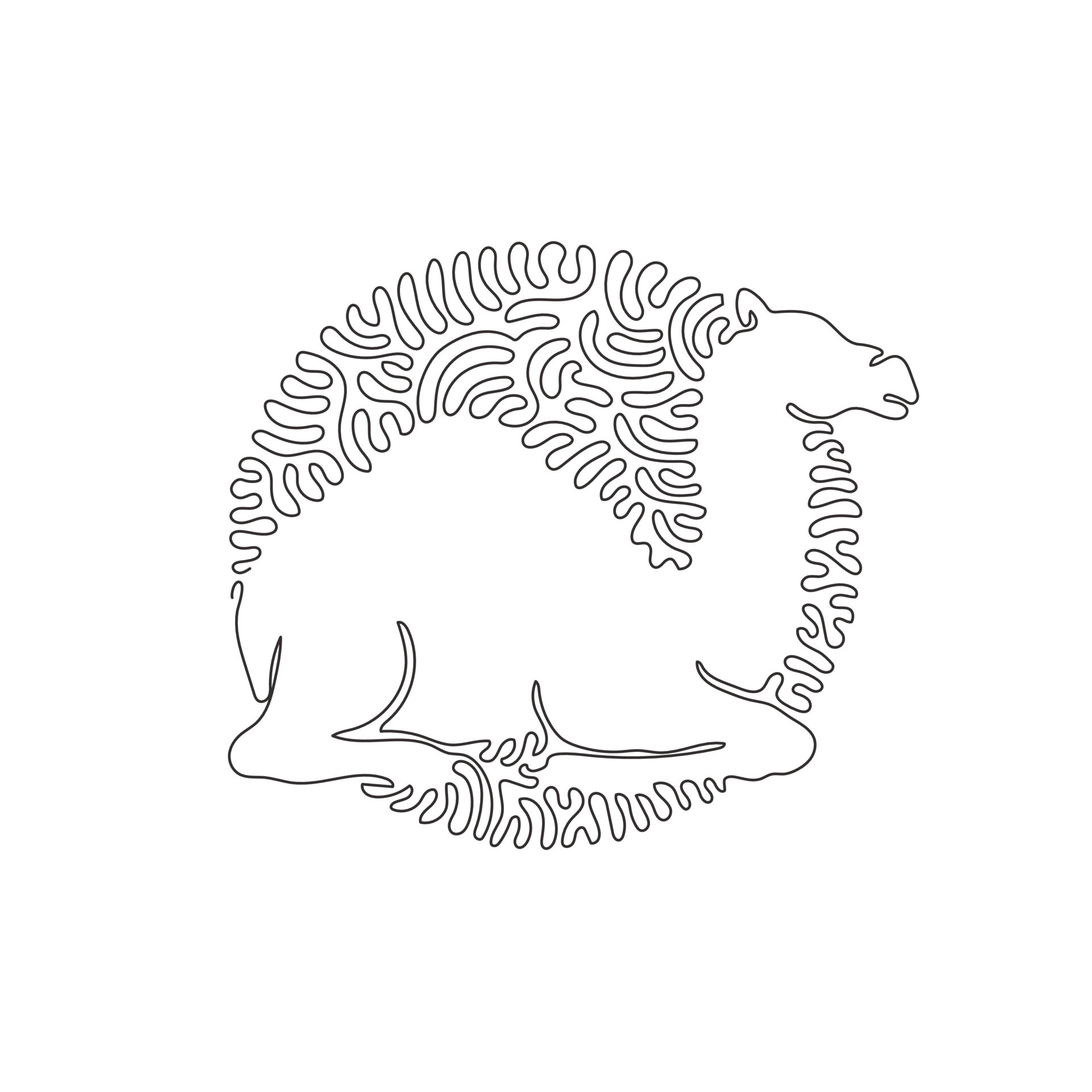 Single One Line Drawing Of Cute Camel Sitting Abstract Art Continuous Line Draw Graphic Design