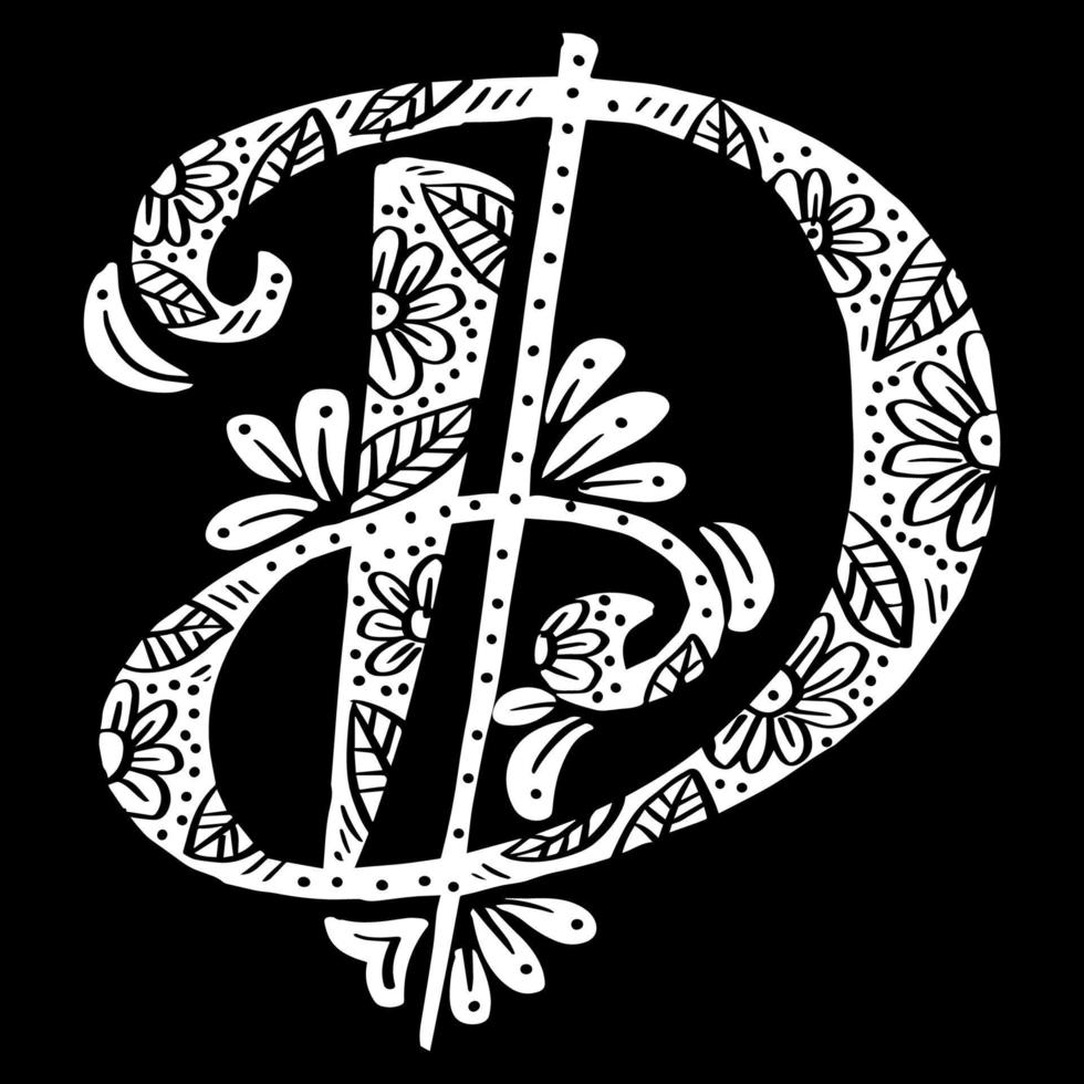 Alphabet Decorative Floral Letter D 19493224 Vector Art At Vecteezy