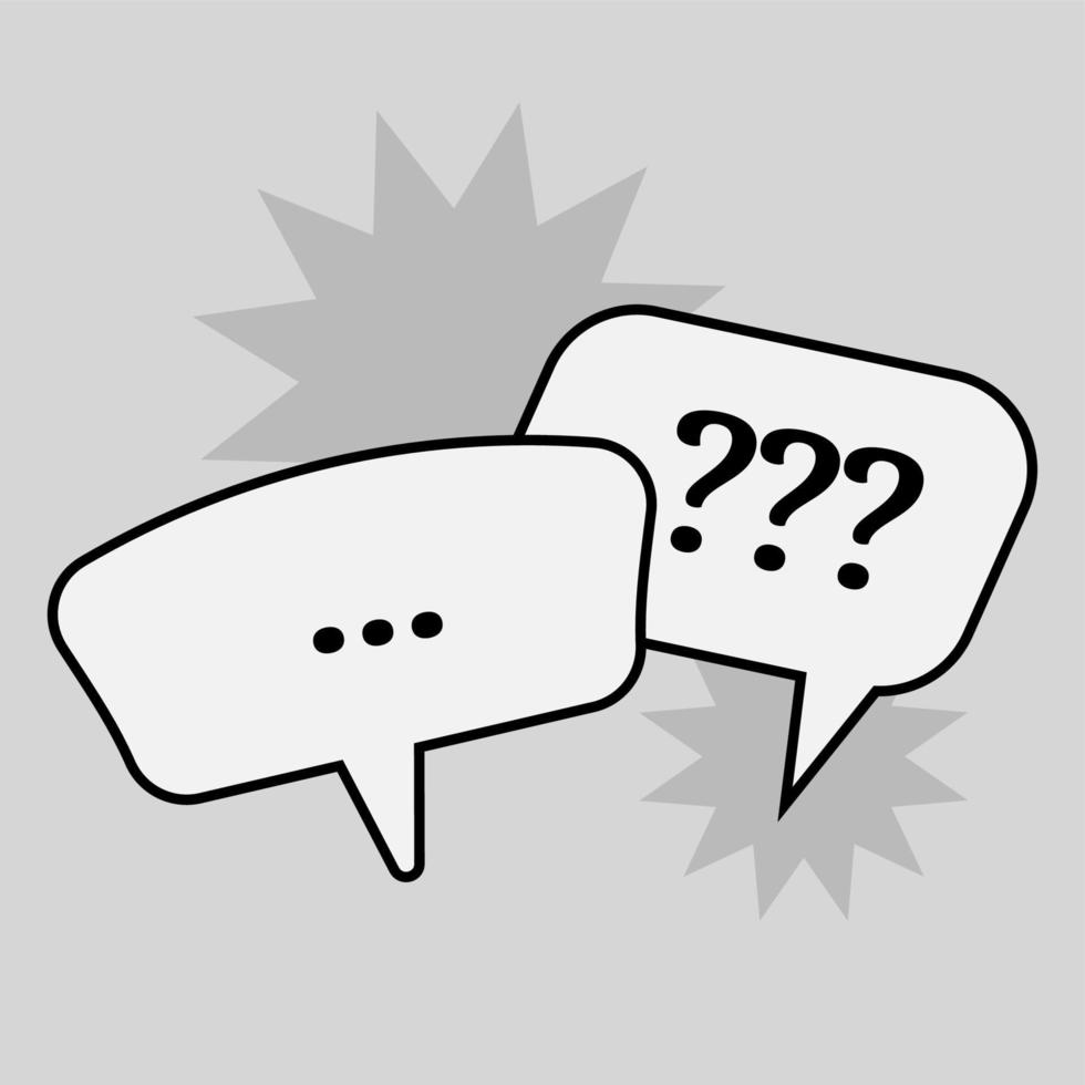 Communication speech bubbles on grey background. Vector illustration ...