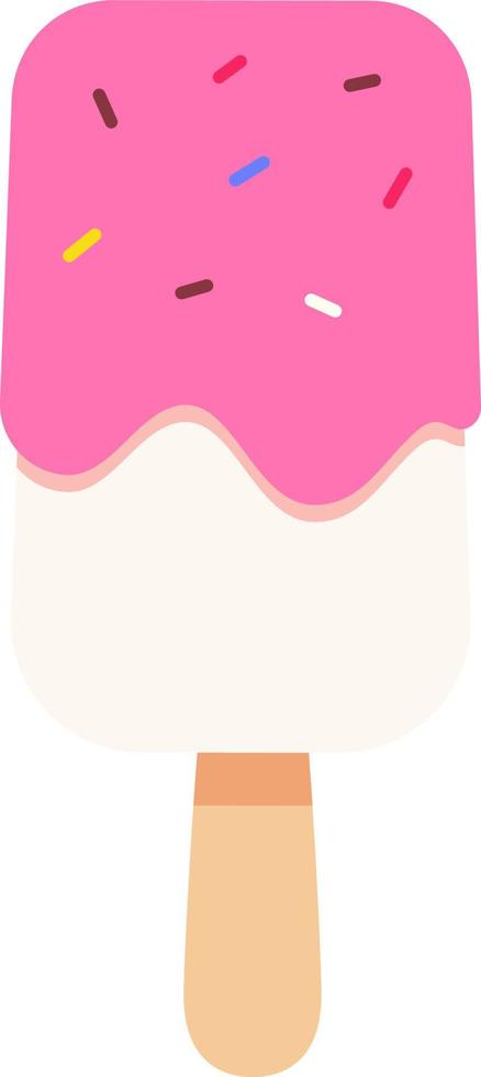 Vanilla Strawberry Ice Cream Popsicles Dessert Icon Element