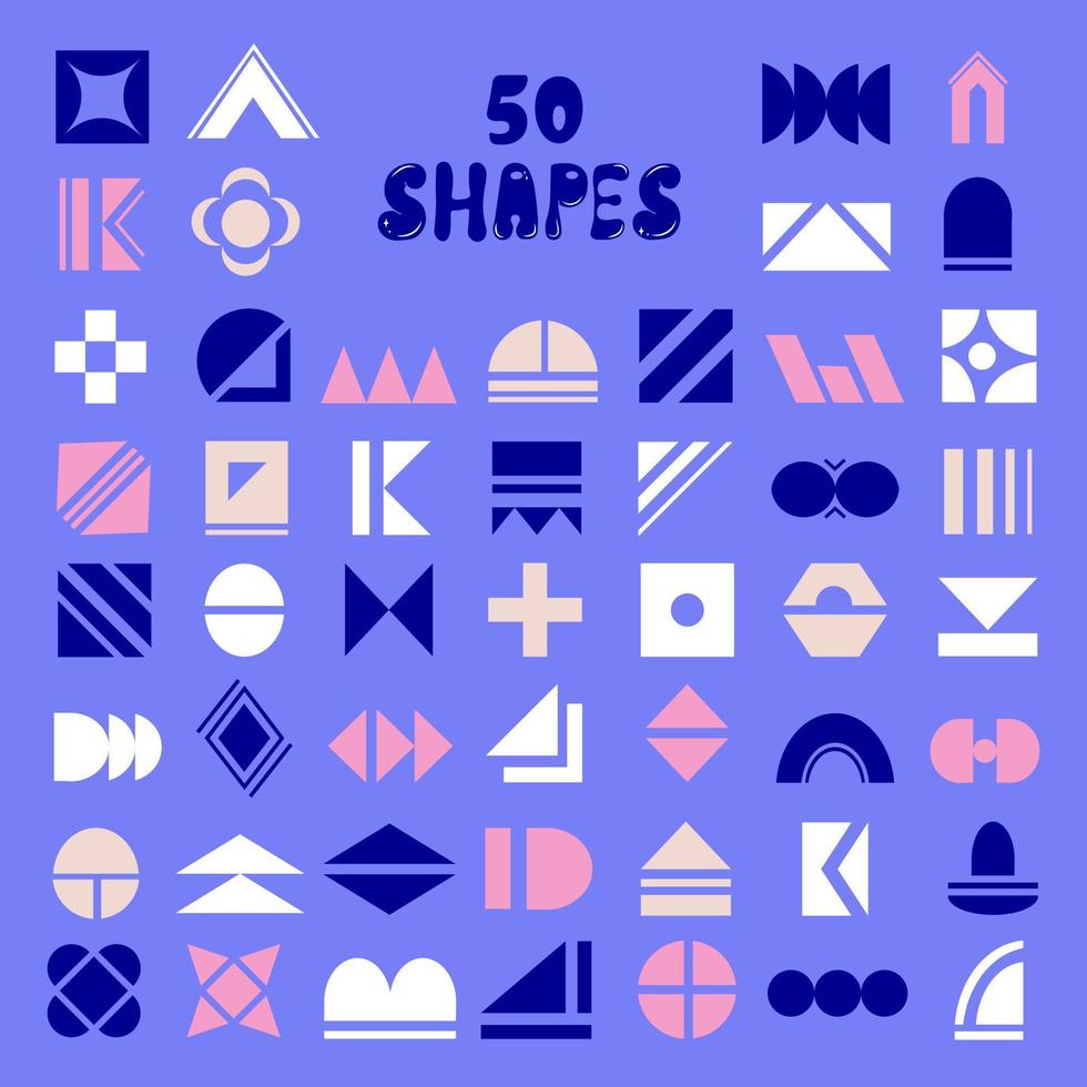 Set Of Simple Geometric Shapes Random Icon Elements For Creating Your Own Patterns And Designs