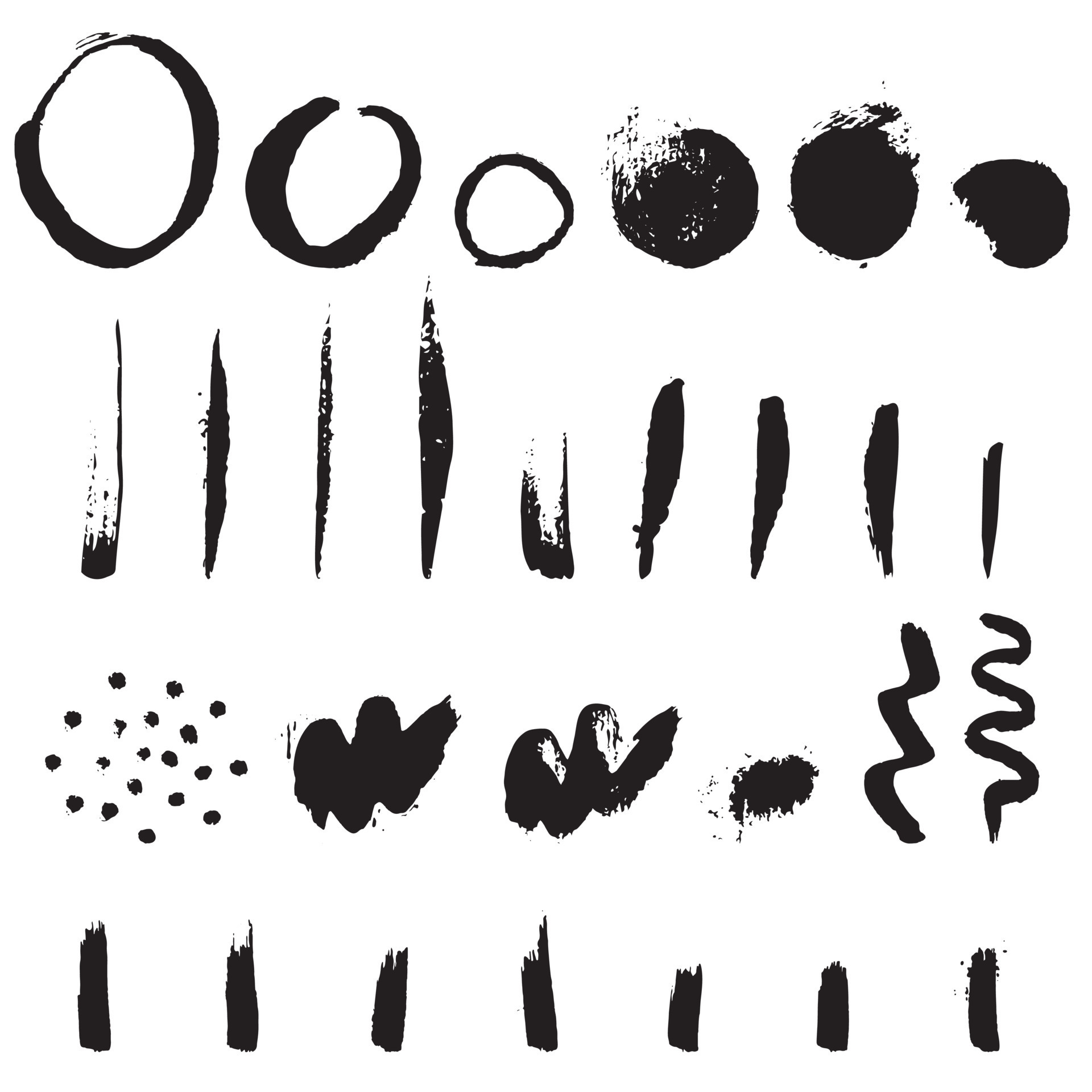 conjunto de trazos de pintura vectorial, trazos de pincel, conjunto de ... conjunto de trazos de pintura vectorial, trazos de pincel, conjunto de ...