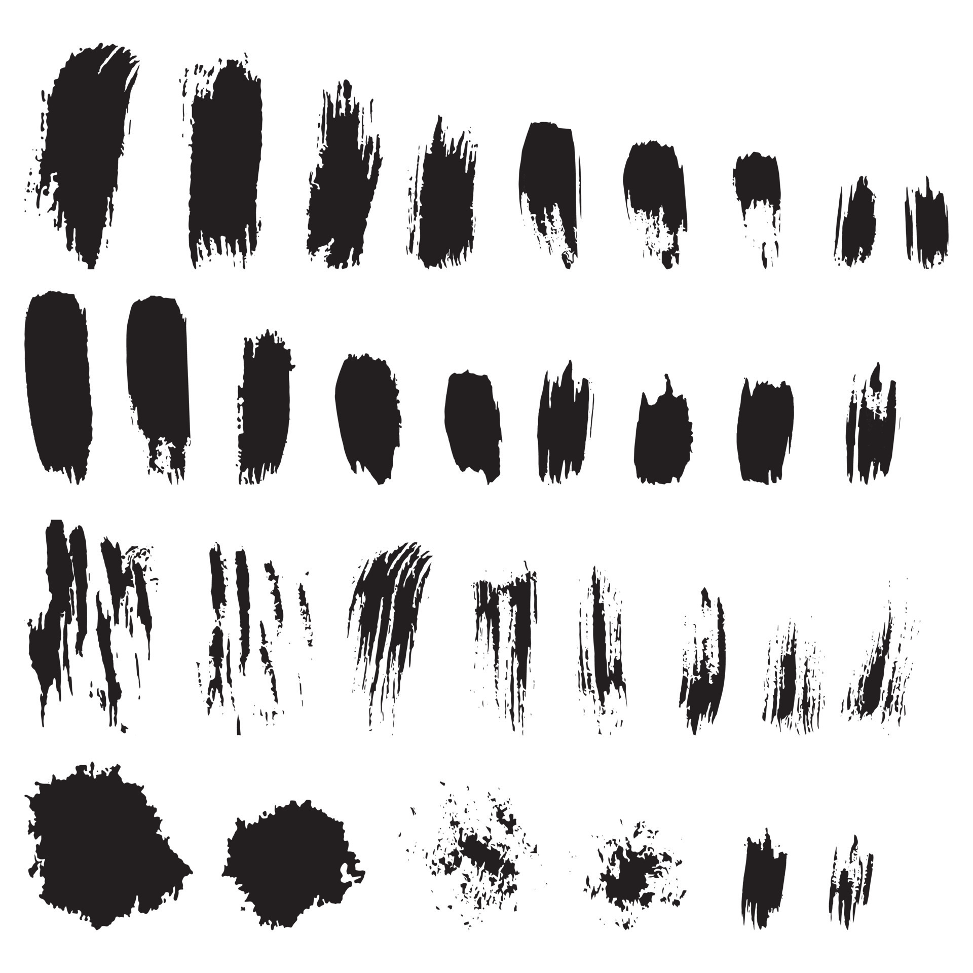 conjunto de trazos de pintura vectorial, trazos de pincel, conjunto de ... conjunto de trazos de pintura vectorial, trazos de pincel, conjunto de ...