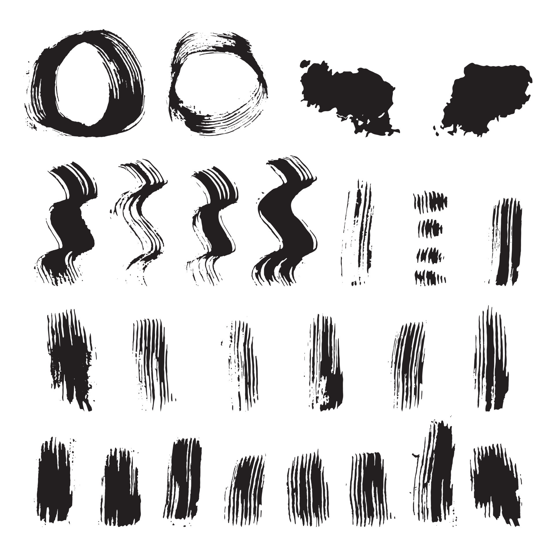 conjunto de trazos de pintura vectorial, trazos de pincel, conjunto de ... conjunto de trazos de pintura vectorial, trazos de pincel, conjunto de ...