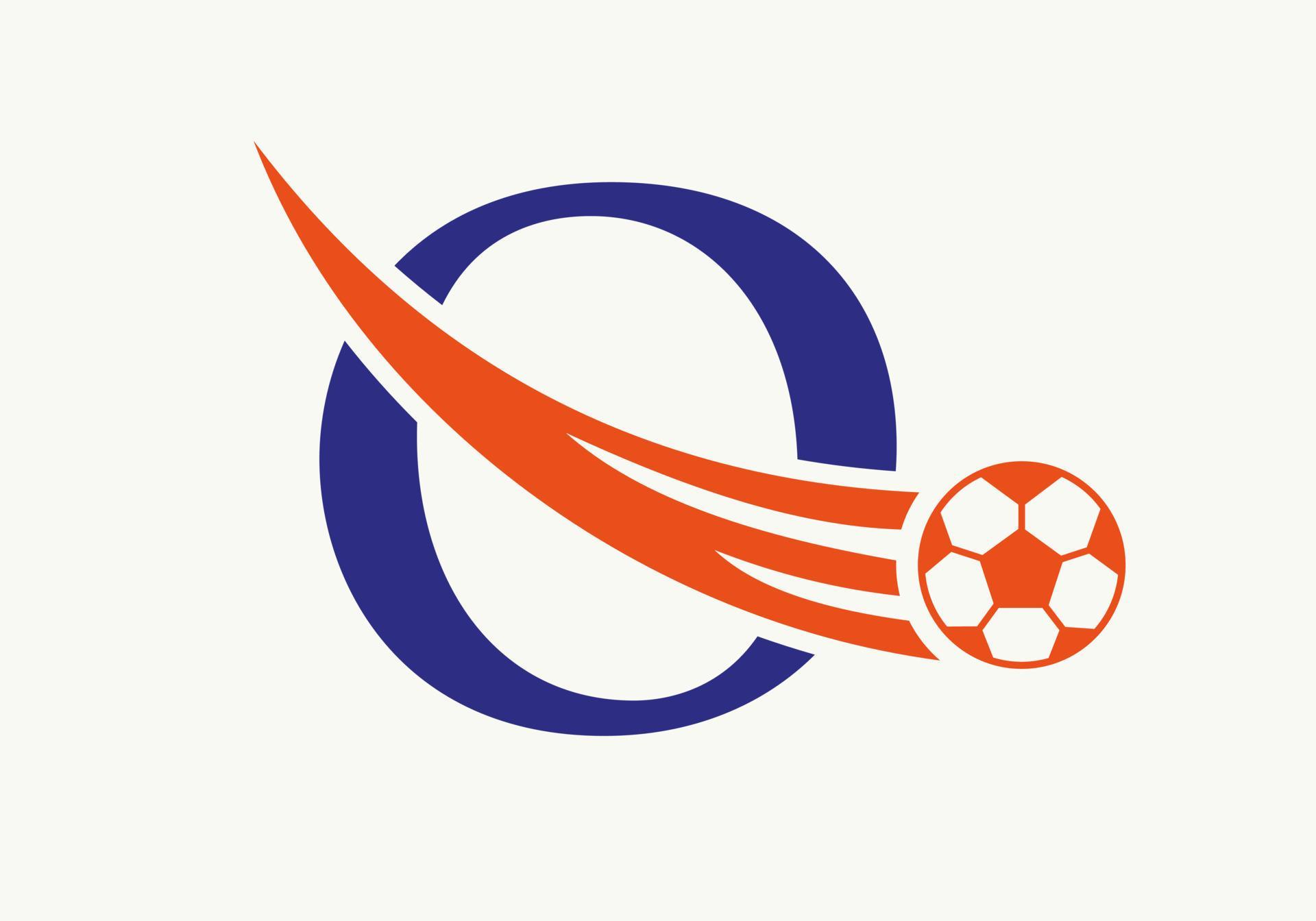 letra o logo de fútbol soccer. símbolo del club de fútbol concepto de icono del equipo de fútbol ...