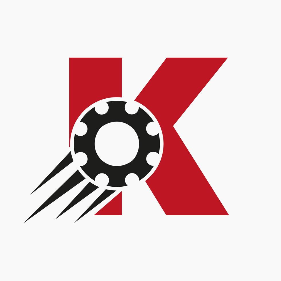 Letter K Gear Cogwheel Logo. Automotive Industrial Icon, Gear Logo, Car Repair Symbol 19497816 ...